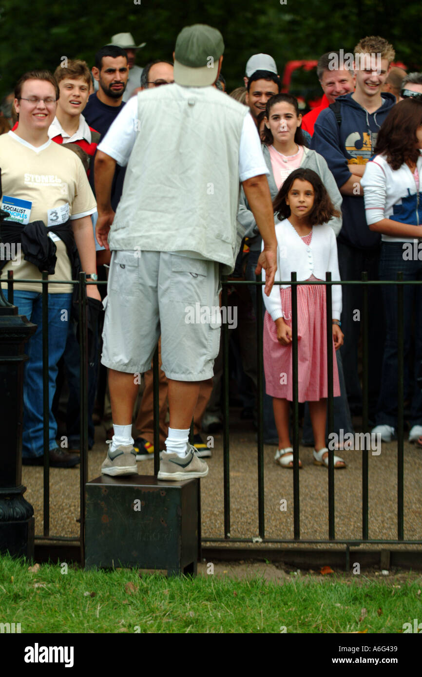 speaker s corner man male Stock Photo - Alamy