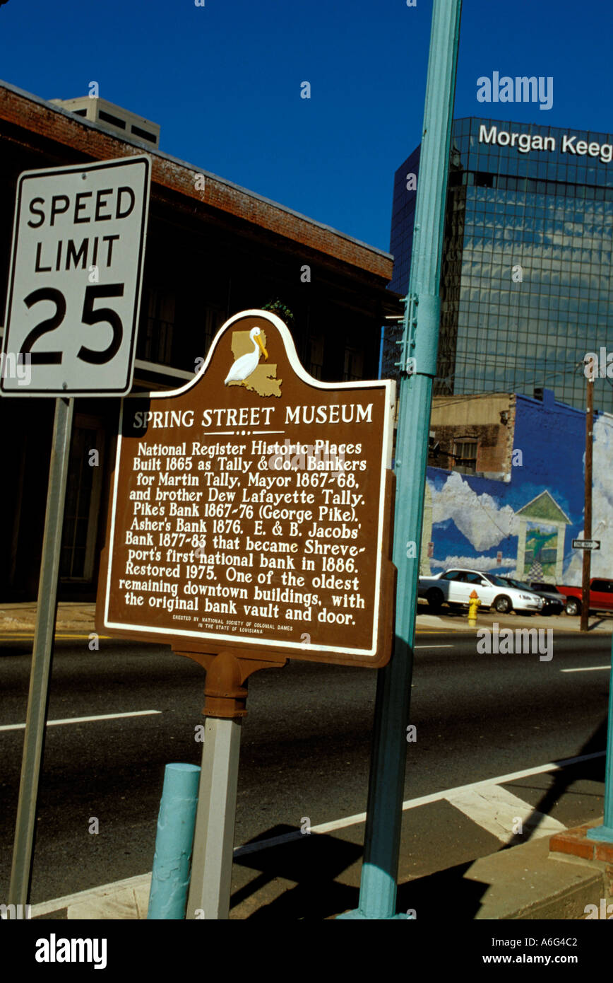 Spring Street Museum Sign Shreveport Louisiana Stock Photo - Alamy