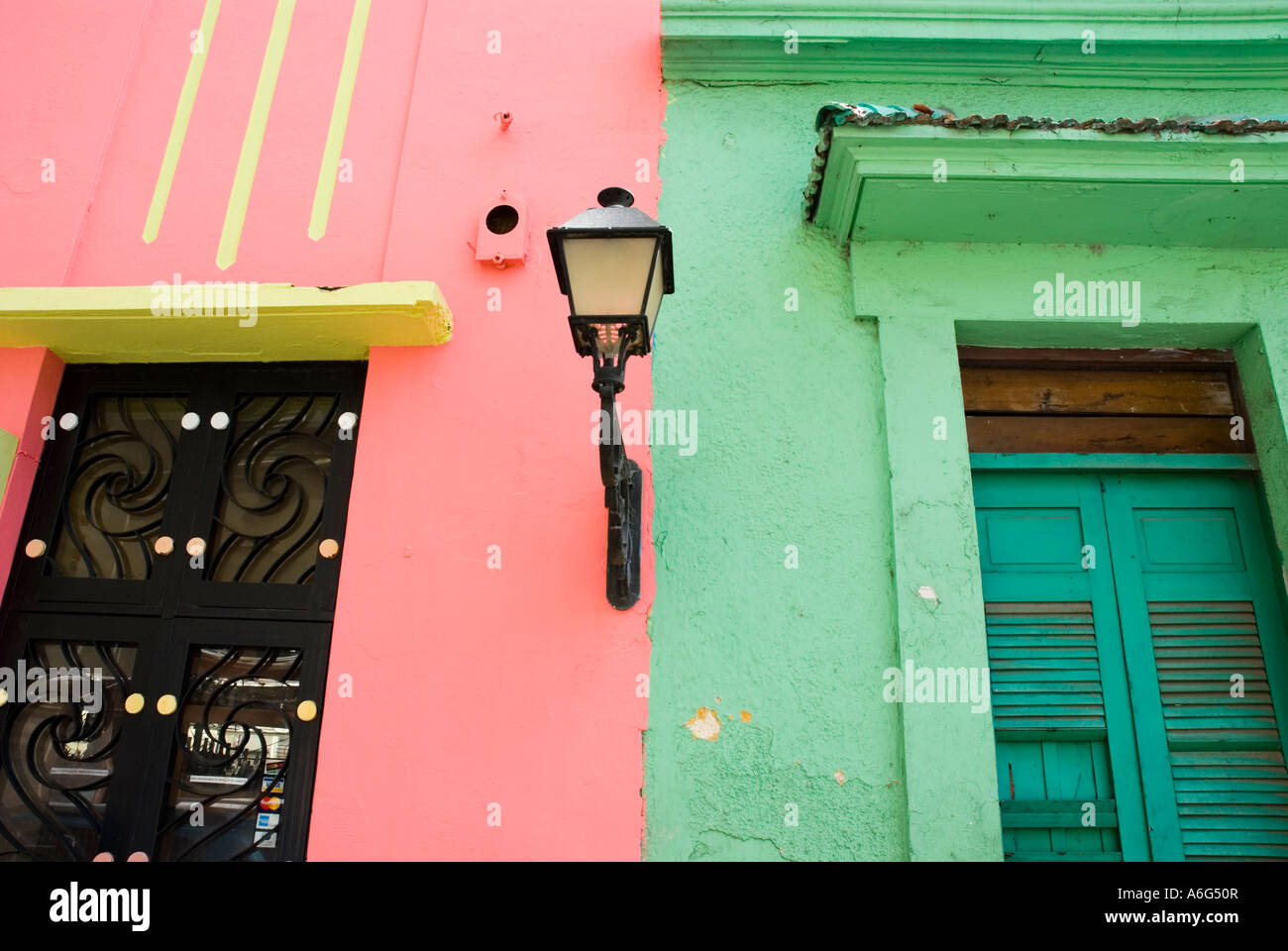 Colorful buildings, Colonial Zone, Santo Domingo, Dominican Republic, 1 ...