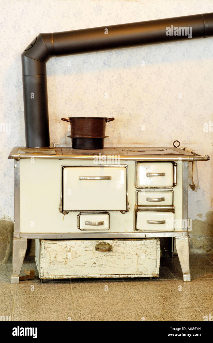 old kitchen stove in farmhouse, Germany Stock Photo - Alamy