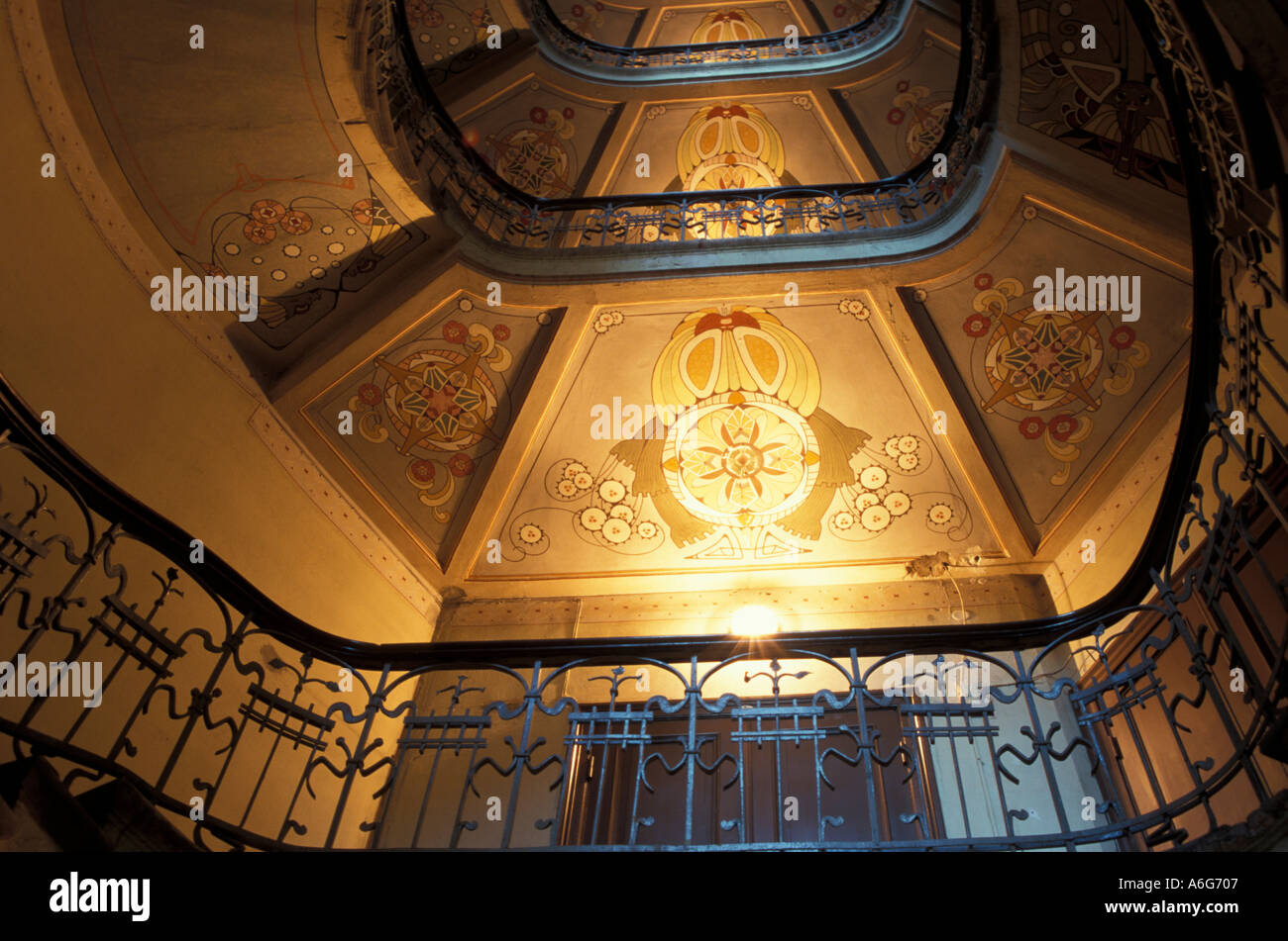 Art Nouveau, Alberta iela, staircase Stock Photo - Alamy