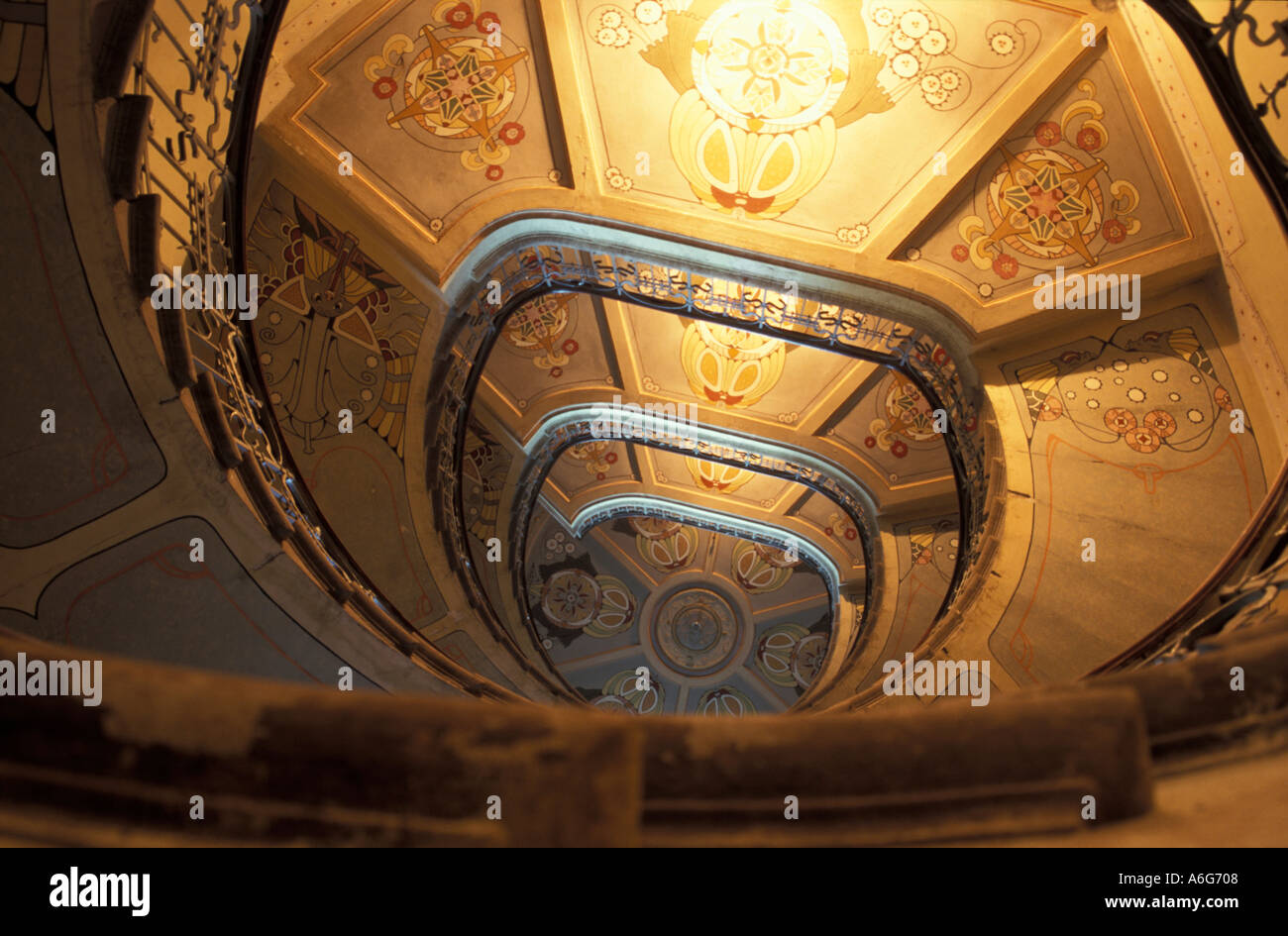 Art Nouveau, Alberta iela, staircase Stock Photo - Alamy