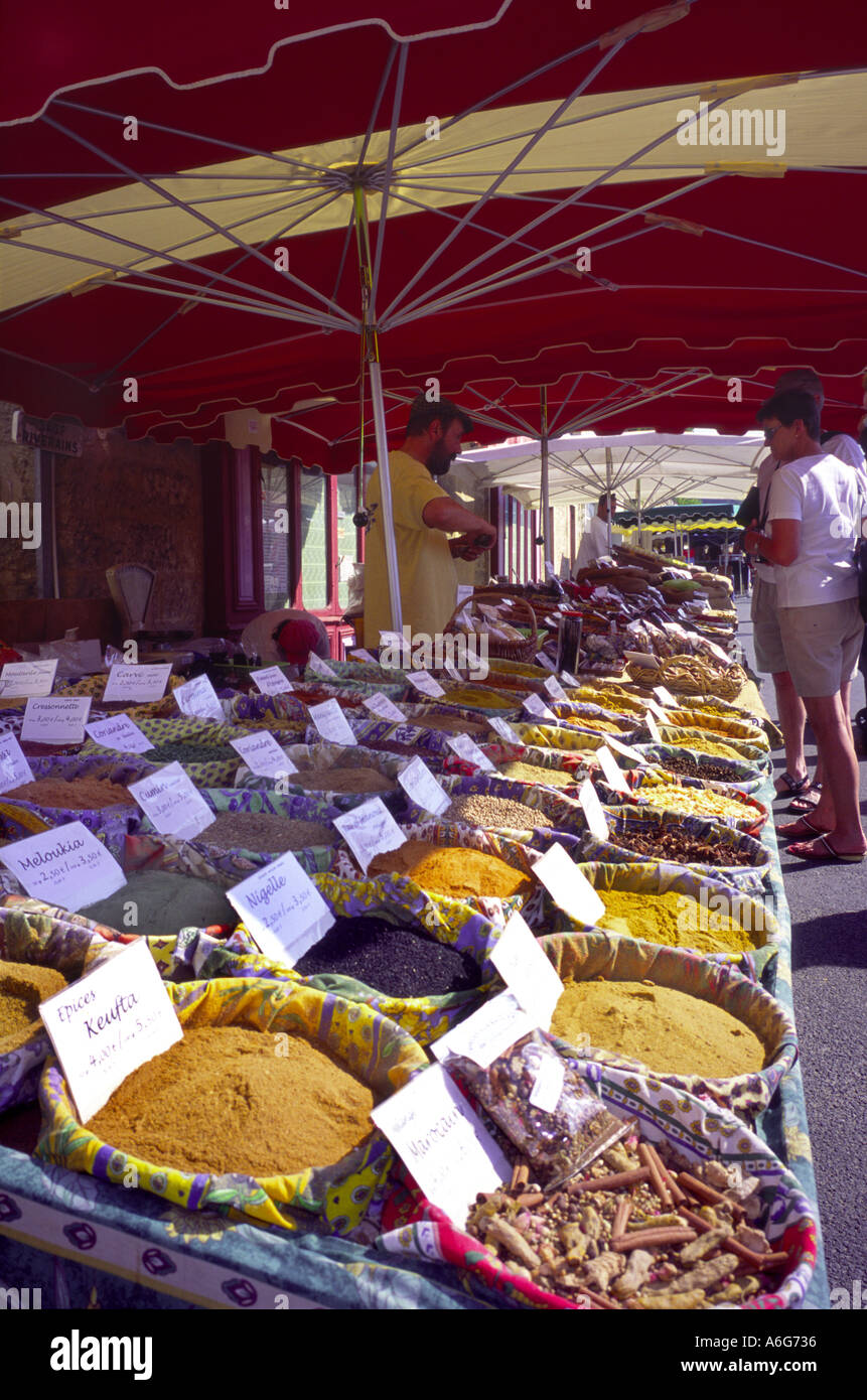 Spice stall French market St Cyprien France Stock Photo - Alamy