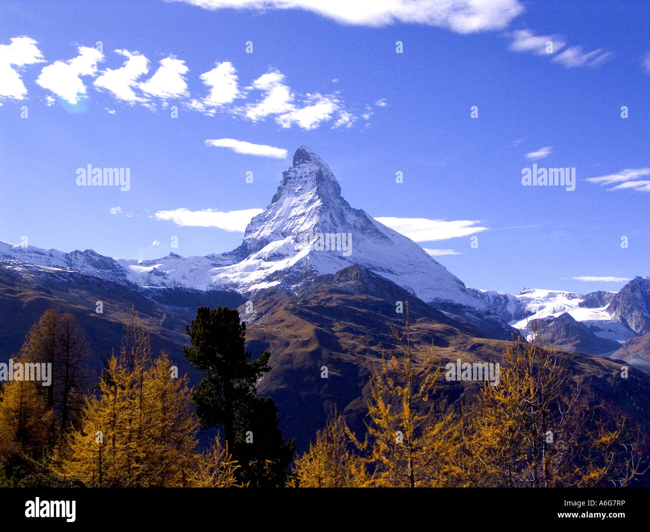 The Matterhorn in autumn with Lenticular clouds, Switzerland Stock ...