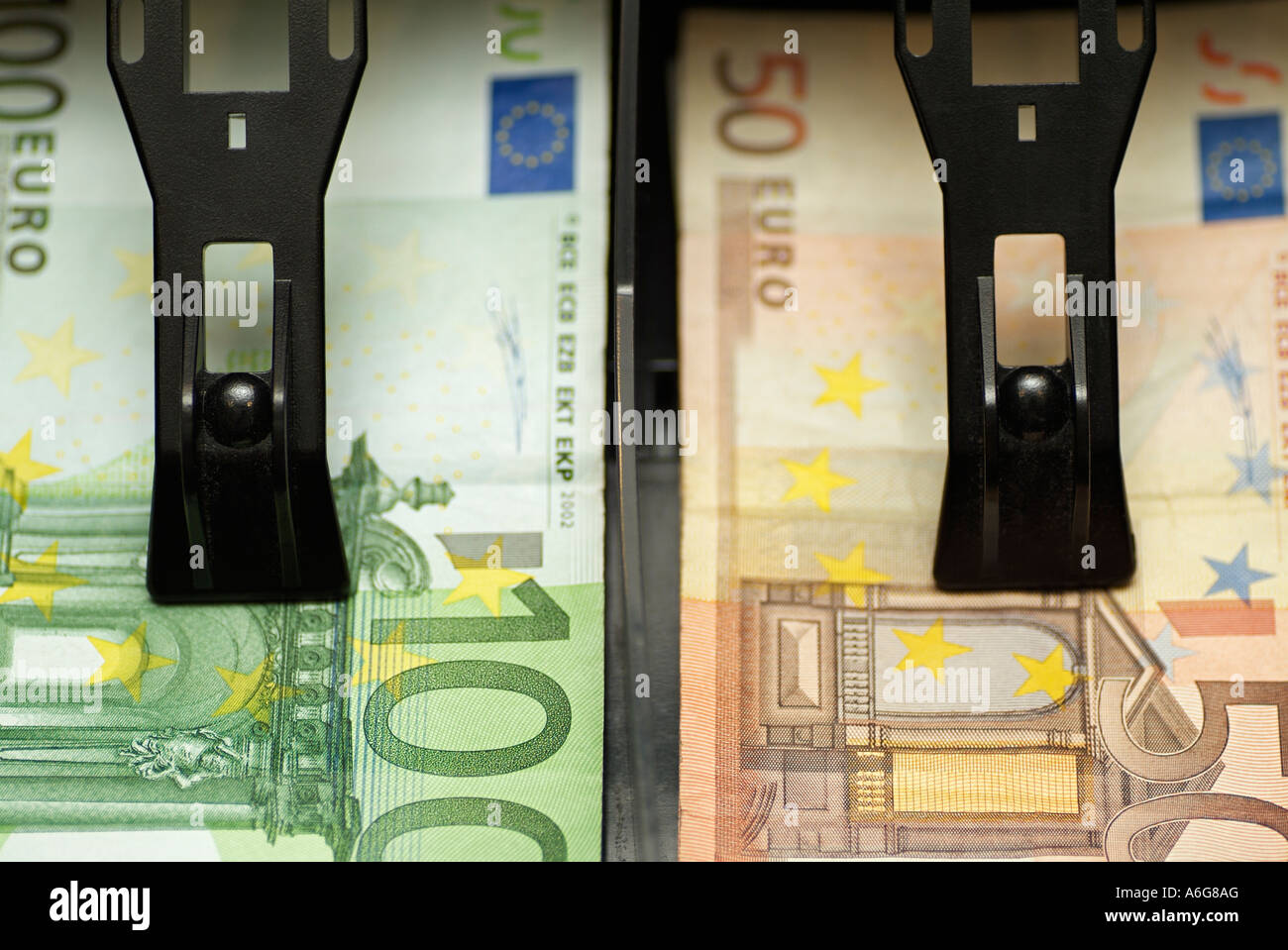 Open Cash Register Full of Euro Notes Stock Photo - Alamy
