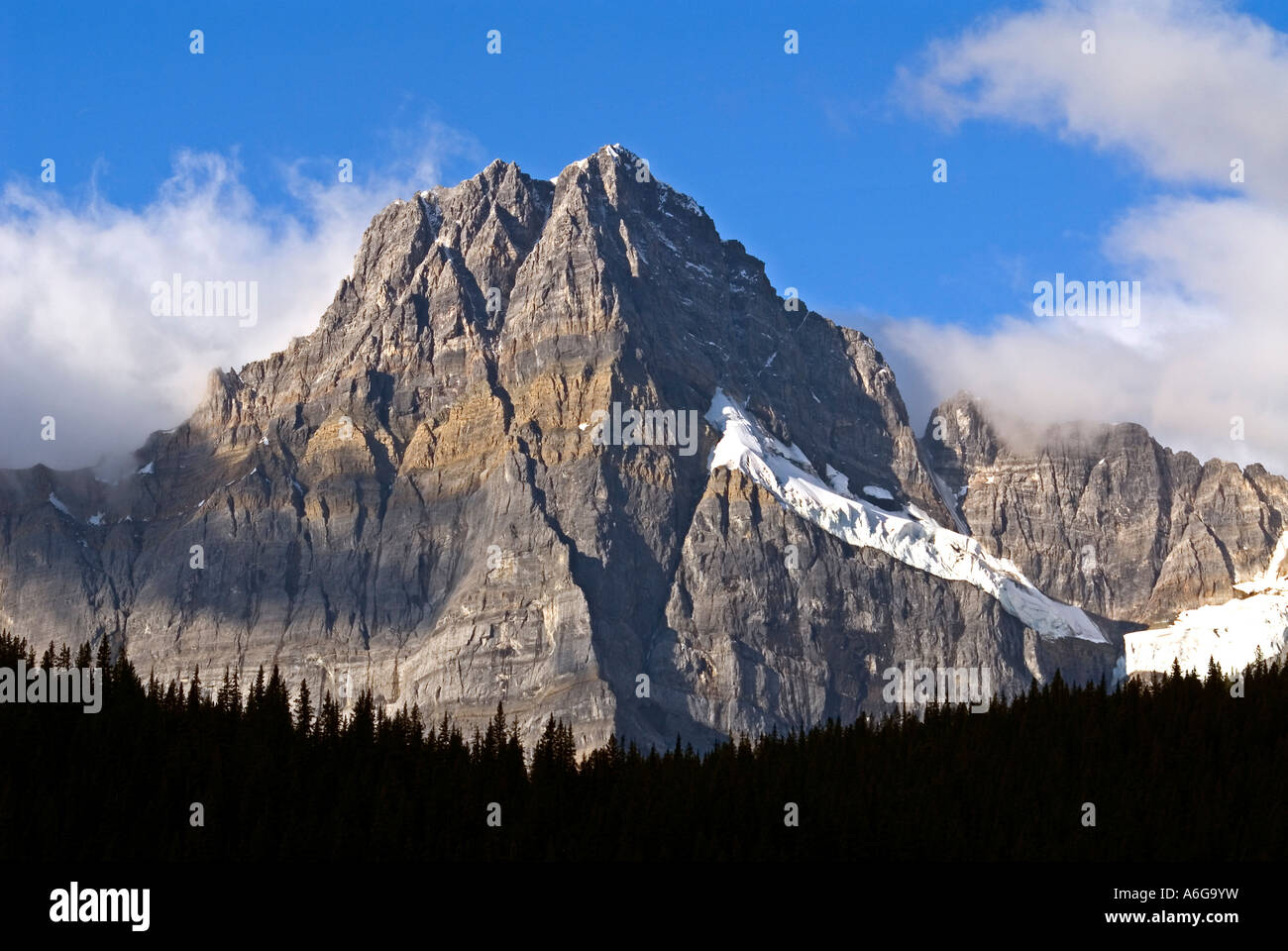 Blowing clouds at Howse Peak, Waputik Mountains, Banff National Park ...
