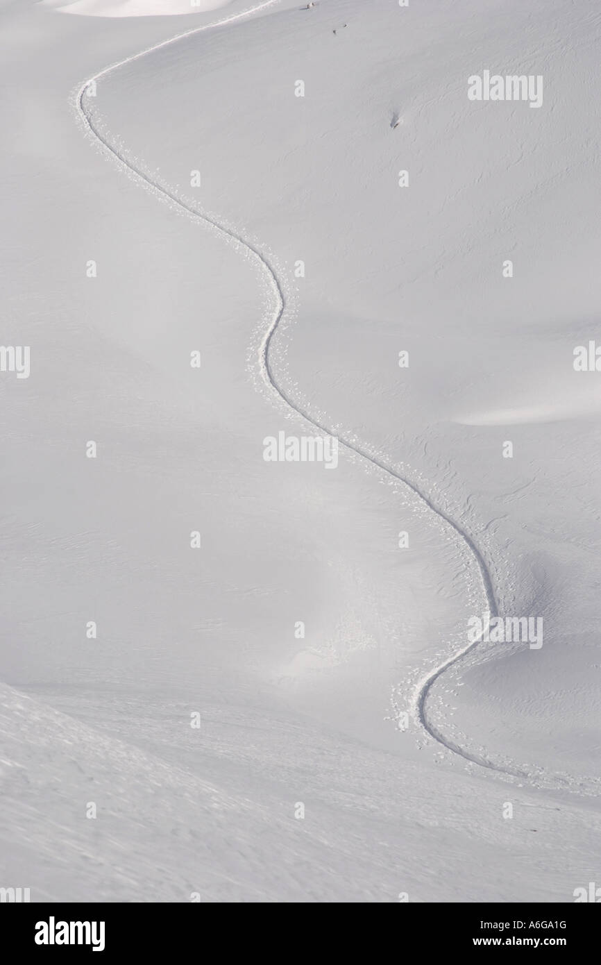 ski trace in the snow, Austria, Lechtaler Alpen Stock Photo - Alamy