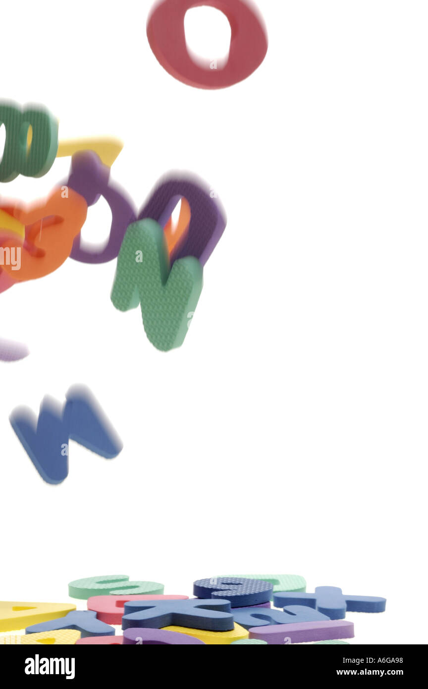 colourful letters, falling Stock Photo - Alamy