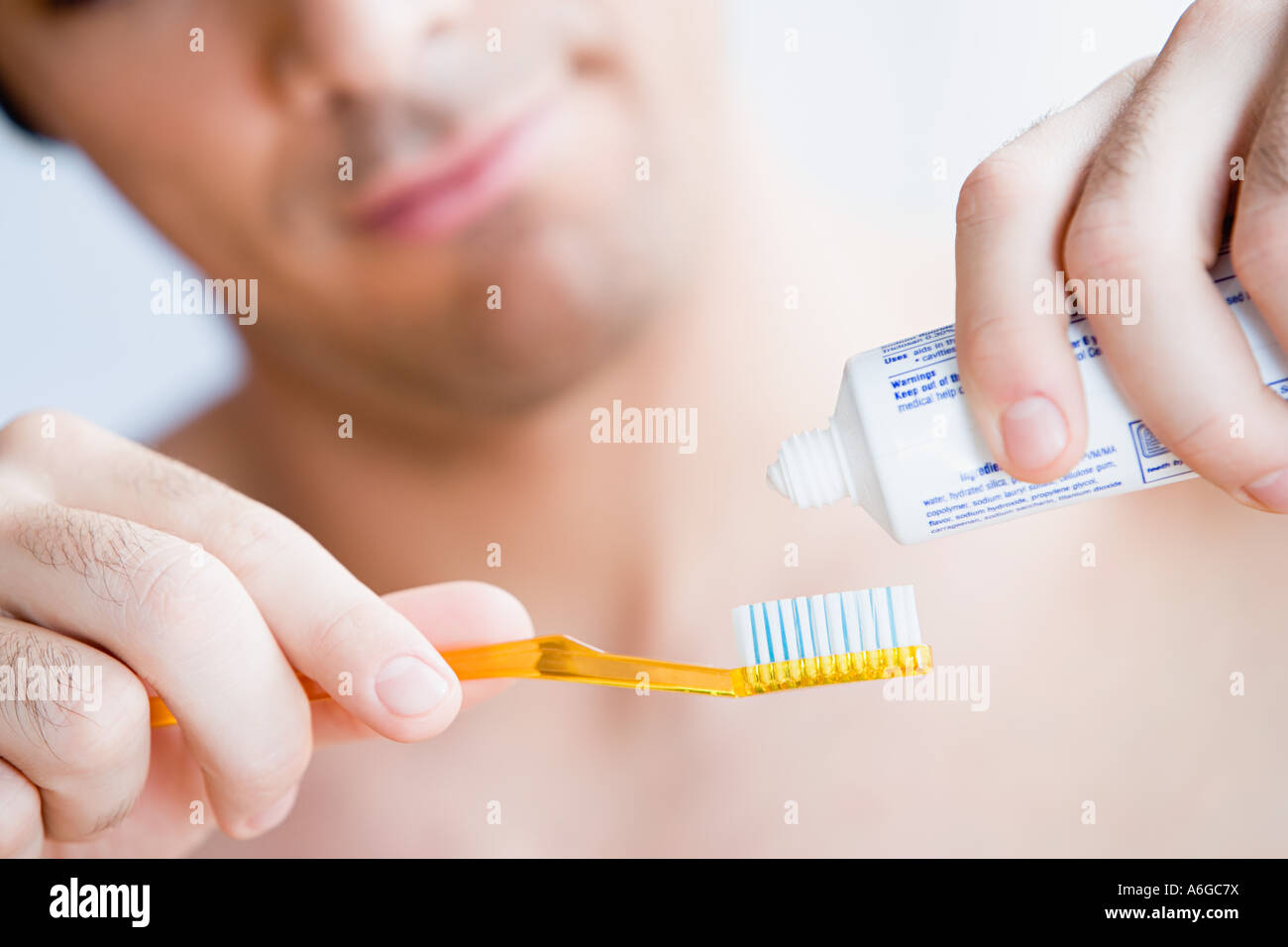 Man brushing his teeth Stock Photo - Alamy