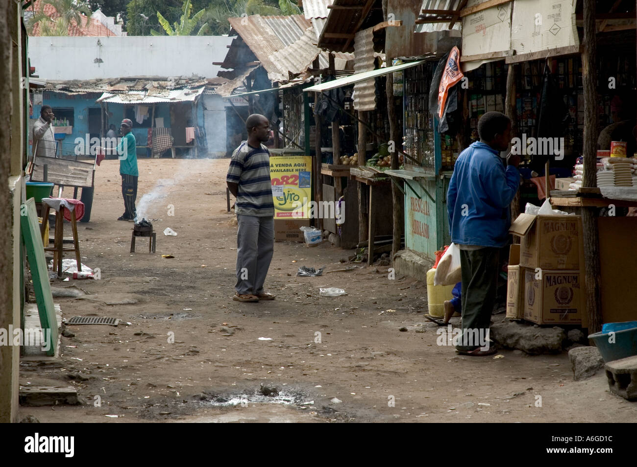 Mozambique Maputo downtown local market at Avenida Jose Mateus men in ...
