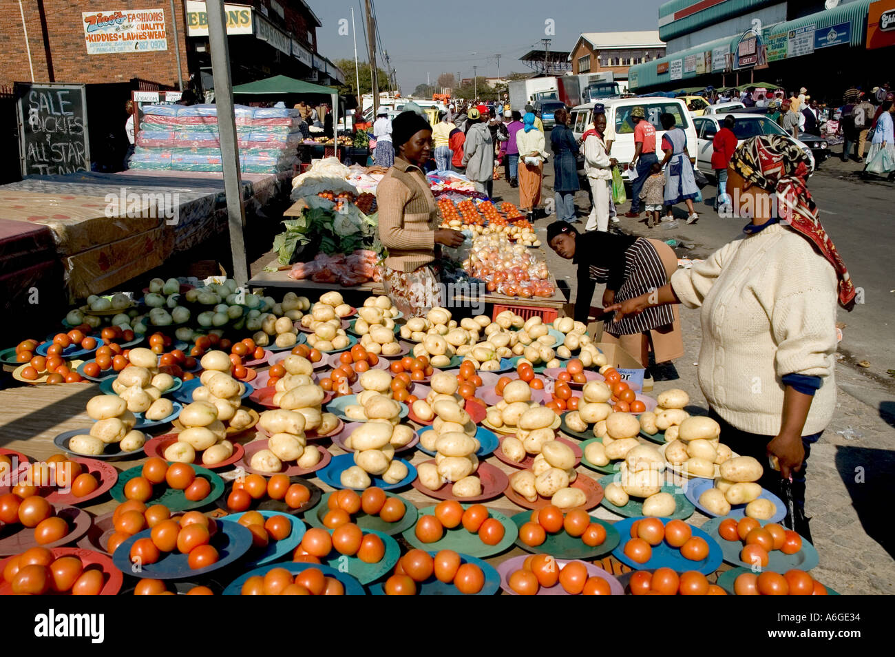South Africa Johanesburg Alexandra Township vegetable stall on the ...