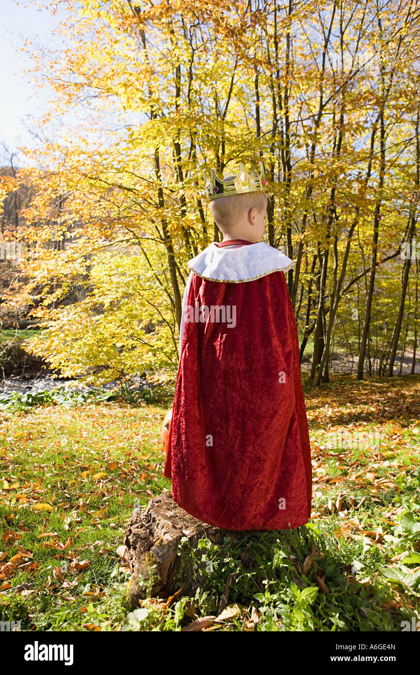 Boy dressed as a king Stock Photo - Alamy