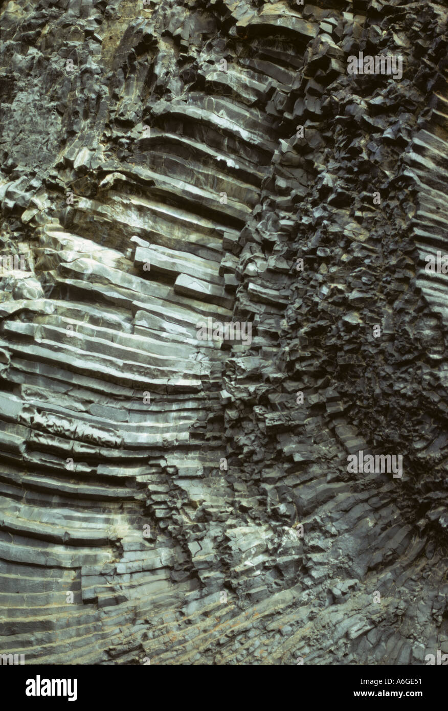 Echoing Rocks Basalt column rock formations Hljodaklettar Iceland Stock ...