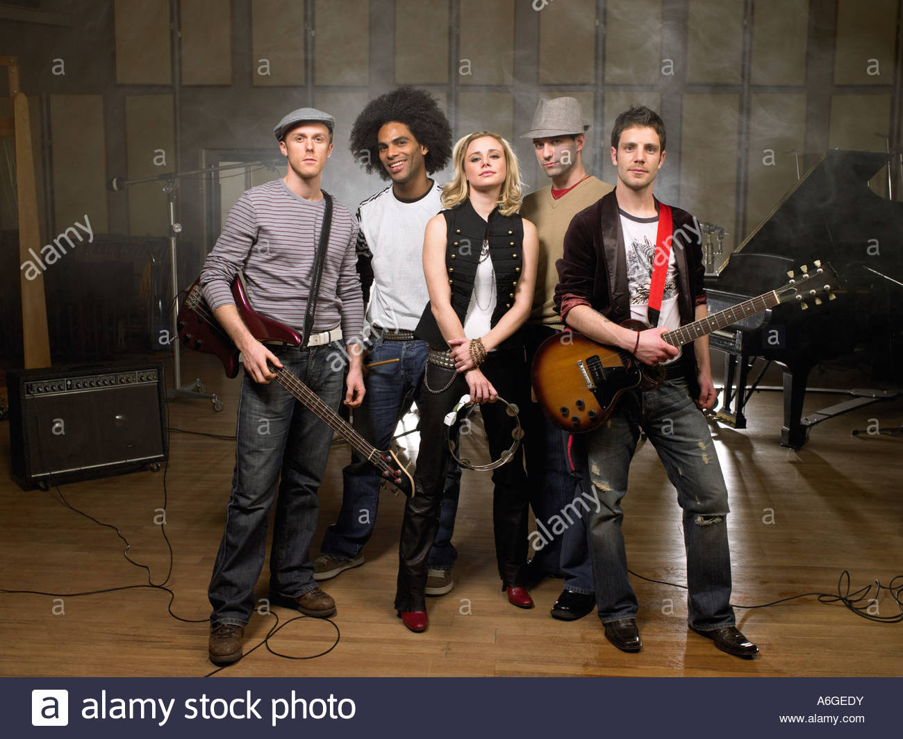 Rock Band Woman Posing Stock Photos & Rock Band Woman Posing Stock ...