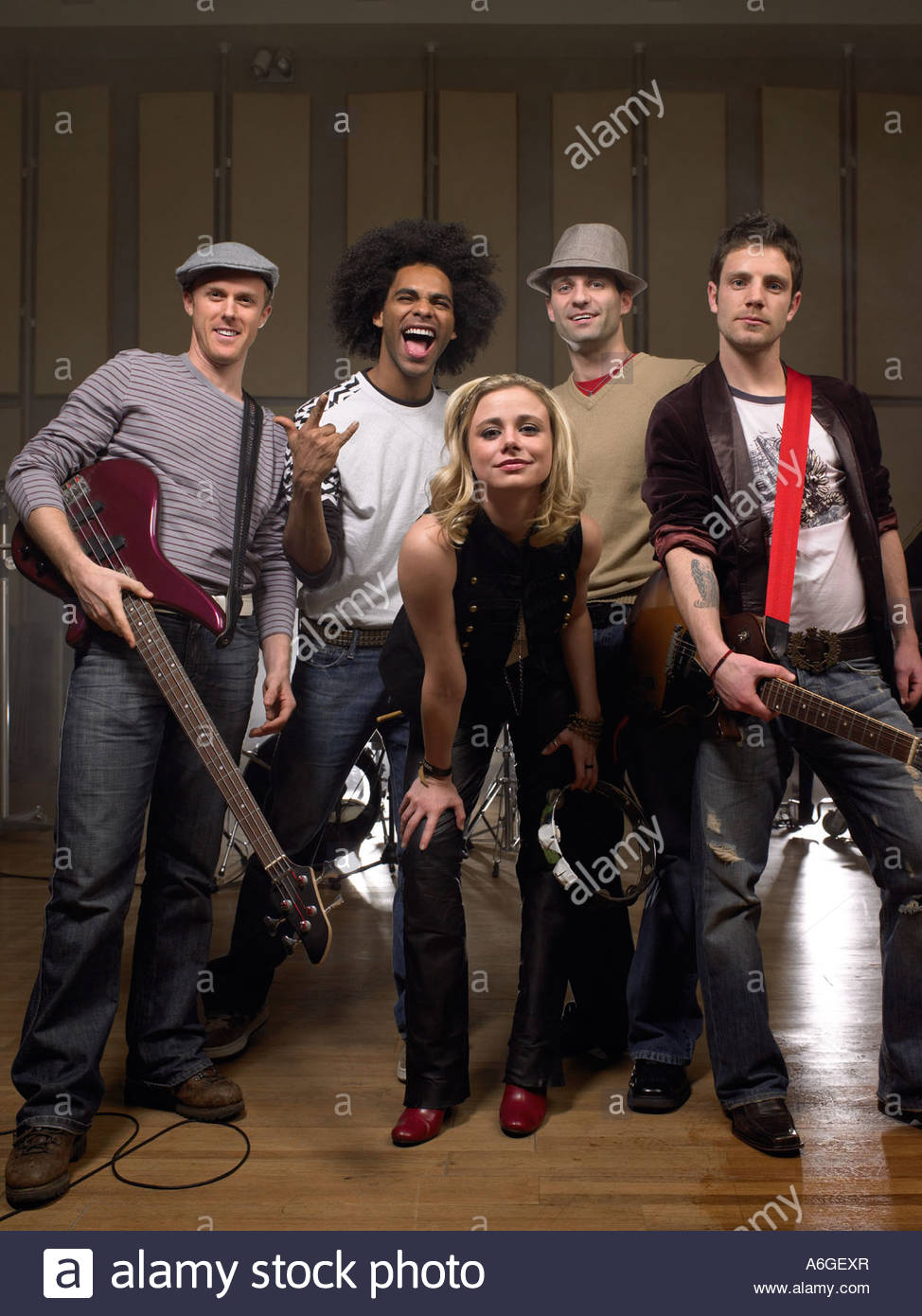 Rock Band Woman Posing Stock Photos & Rock Band Woman Posing Stock ...