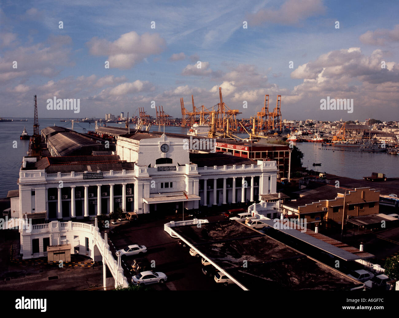 Sri Lanka Colombo The harbour gen view from above with colonial times ...