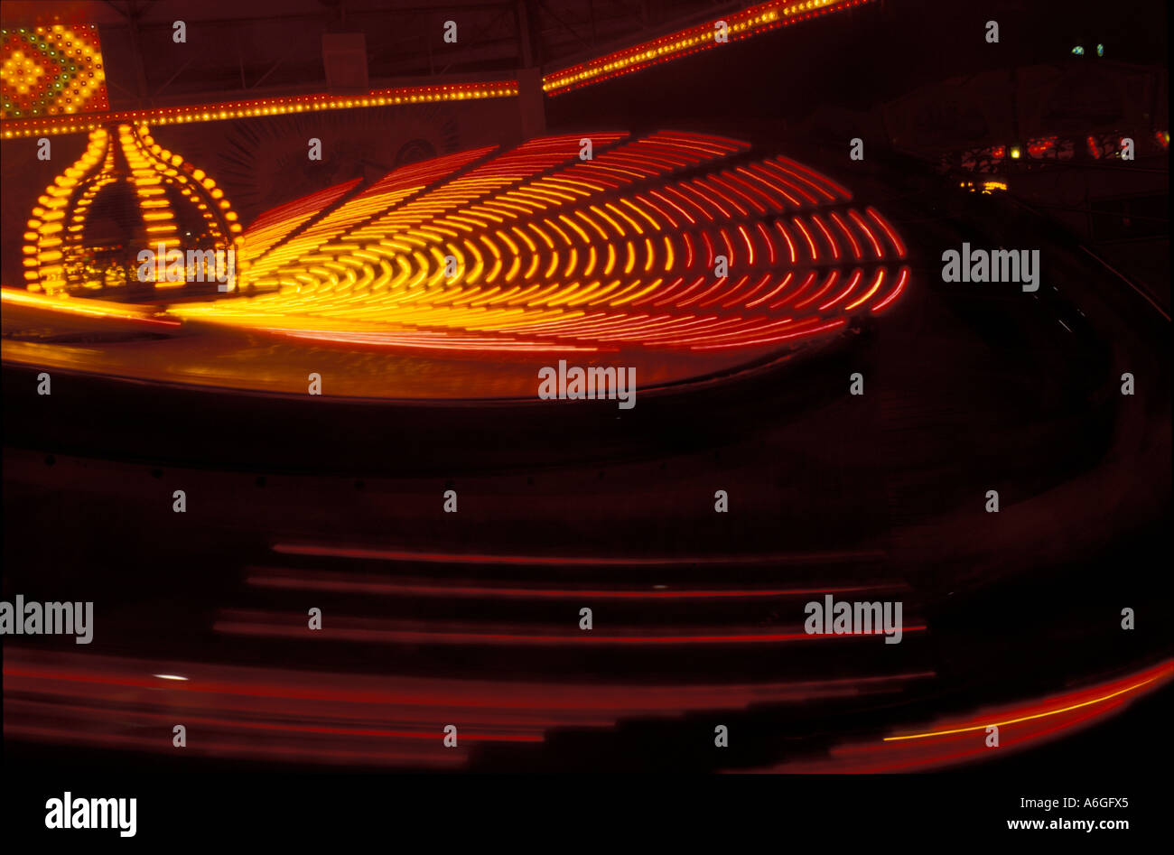 Rotating lights of merry-go-round (roundabout, carousel, carrousel) by ...