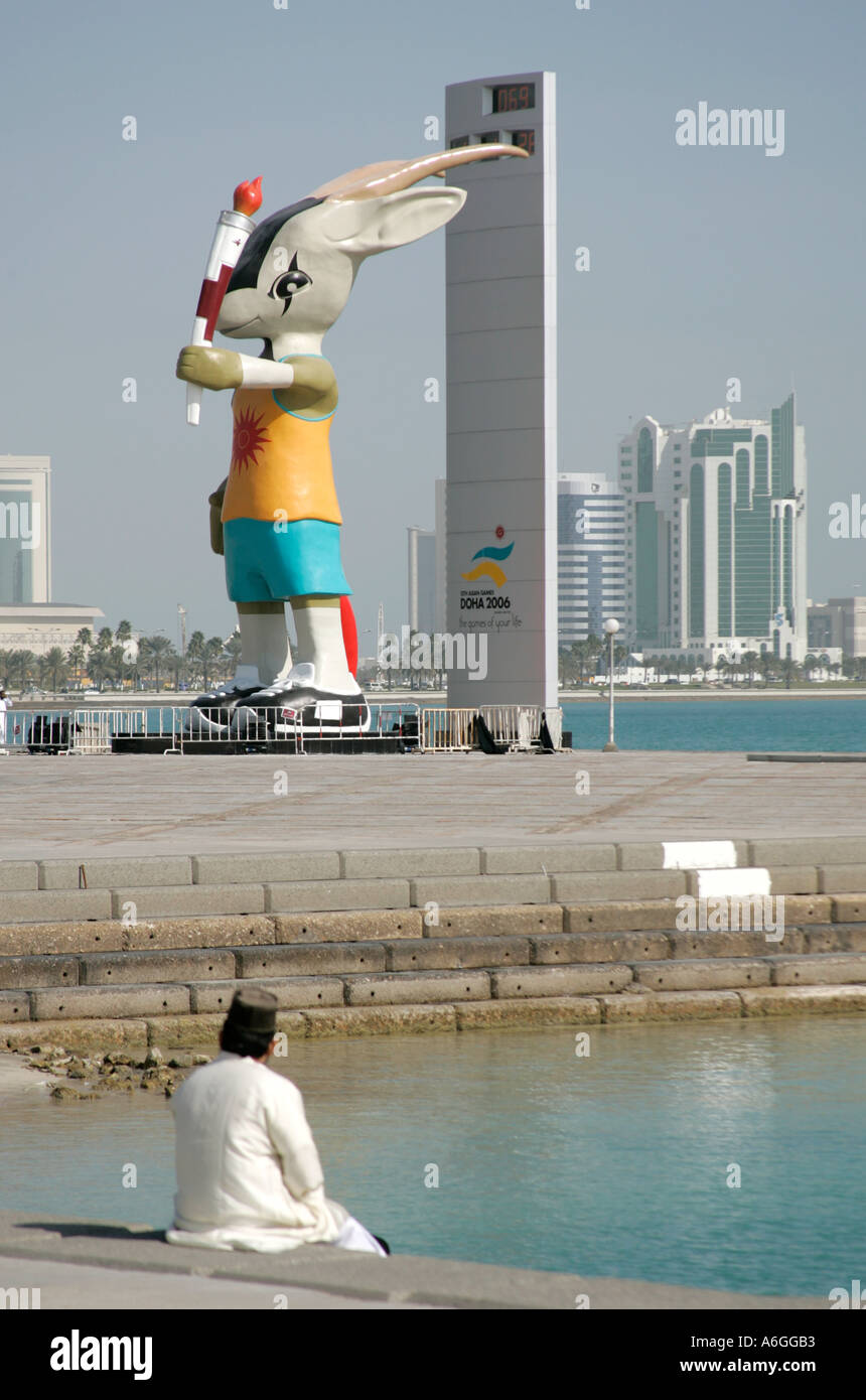 Orry the Oryx at the corniche in Doha,Qatar Stock Photo - Alamy