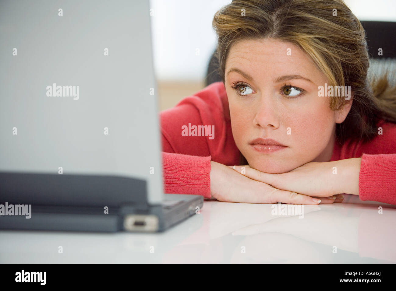 Fed up woman computer hi-res stock photography and images - Alamy