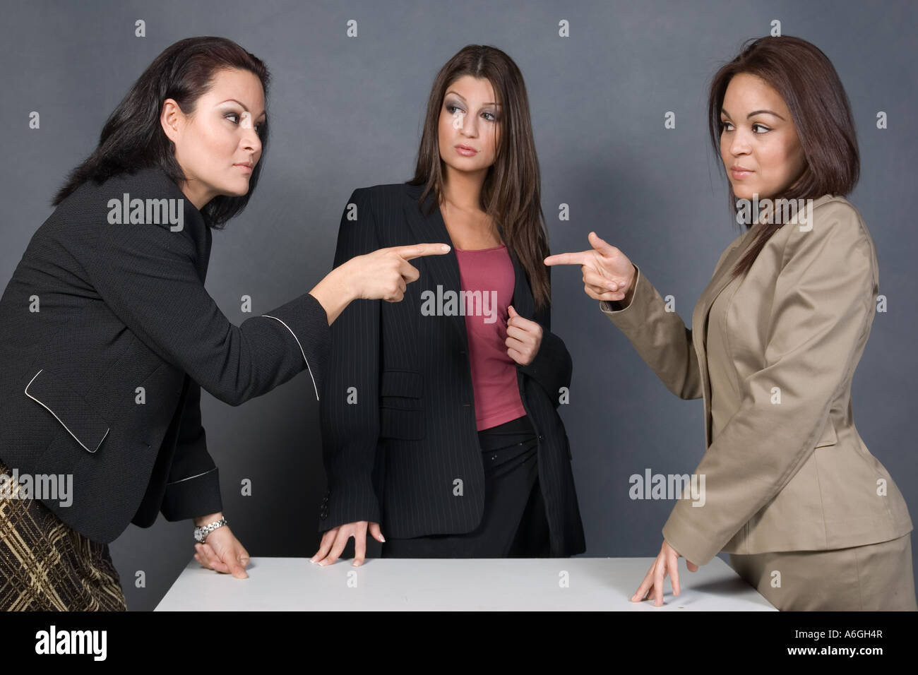 Pointing the blame Stock Photo - Alamy
