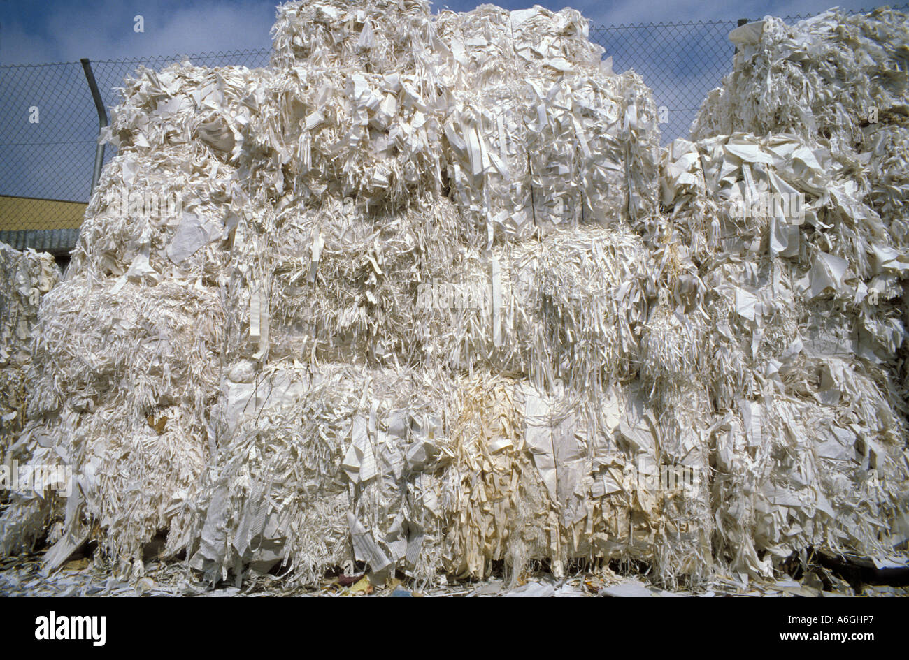 Huge pile of big waste paper bales Stock Photo - Alamy