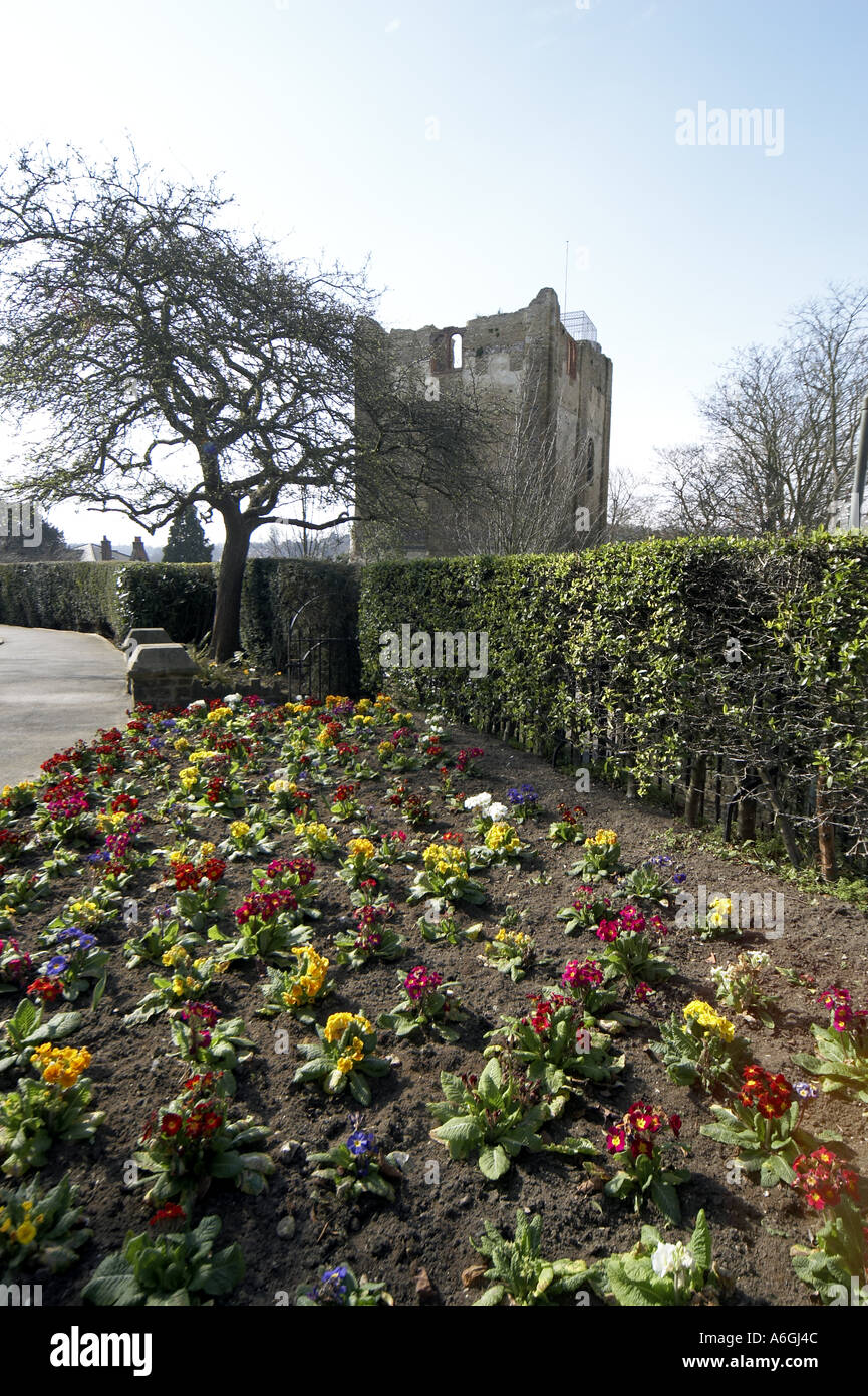 Guildford Castle and Gardens with spring flowers Guildford Surrey ...