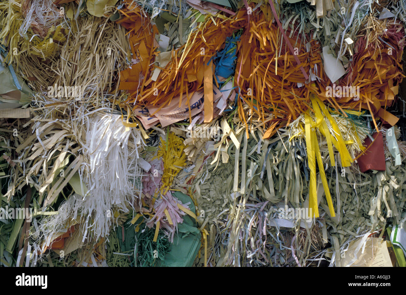 Pile of colored waste paper stripes Stock Photo - Alamy