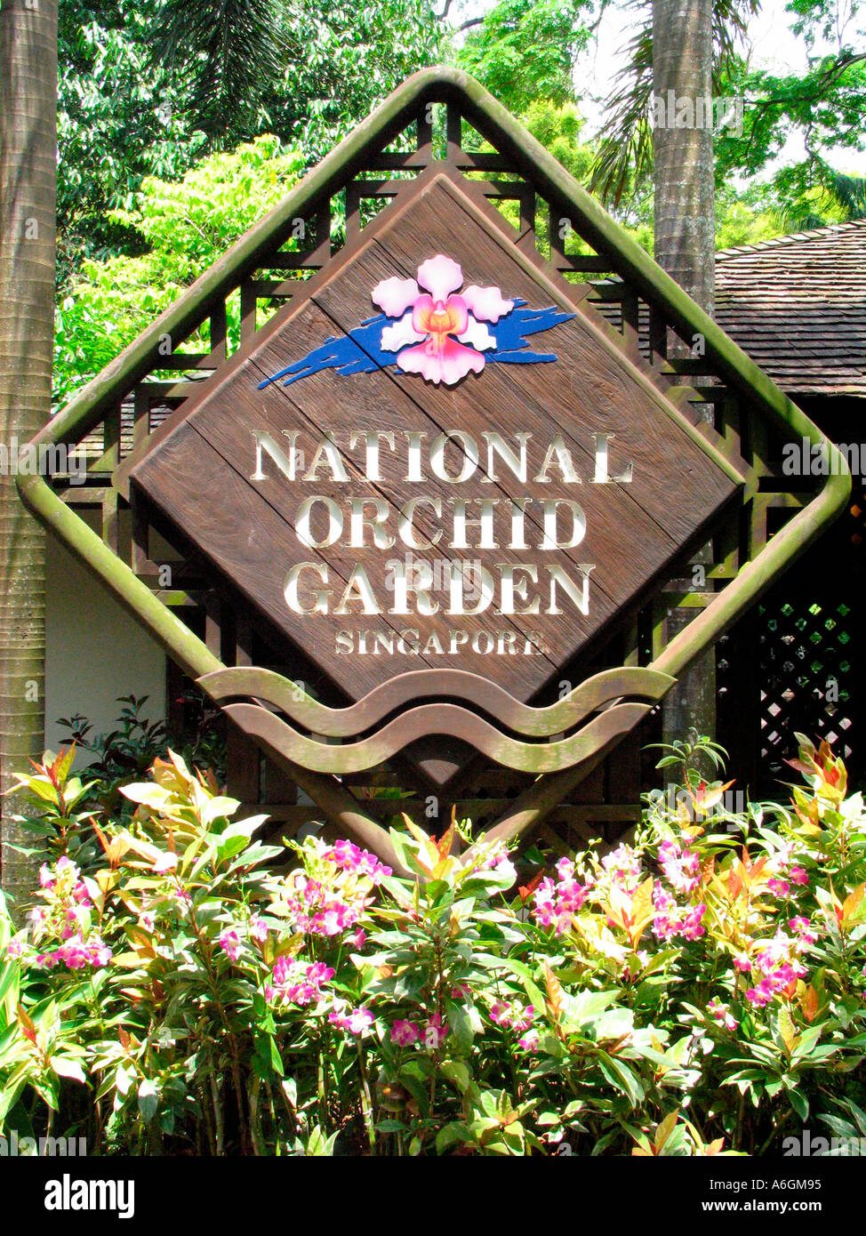 National Orchid Garden sign Singapore Botanic Gardens Stock Photo - Alamy