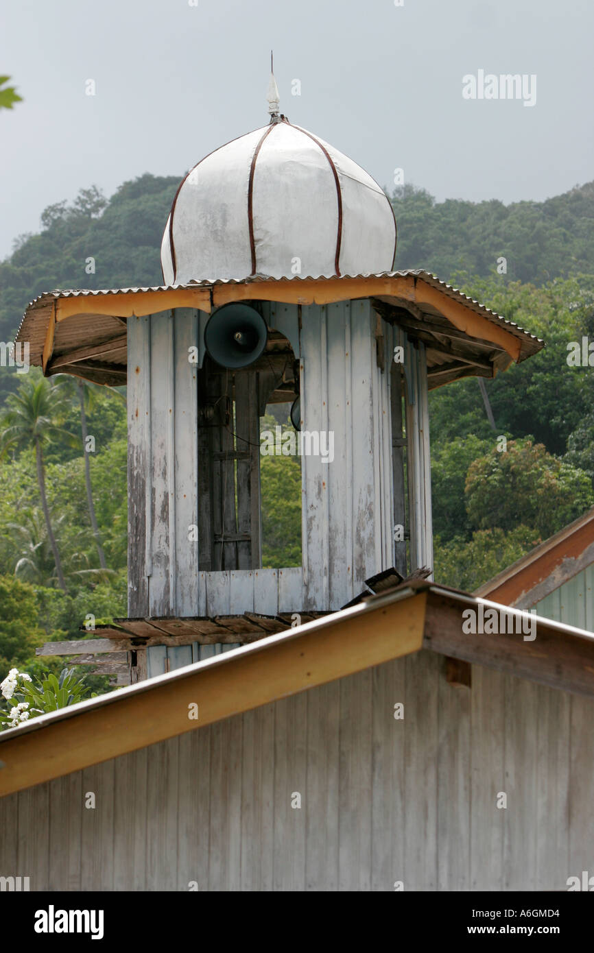 Rustic minaret atop mosque Perhentian Fishing Village Perhentian Kecil ...