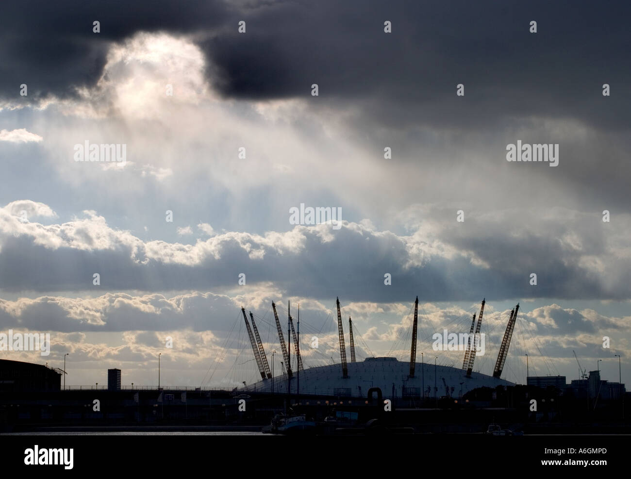 Millennium Dome and cloudscape, London, UK Stock Photo - Alamy