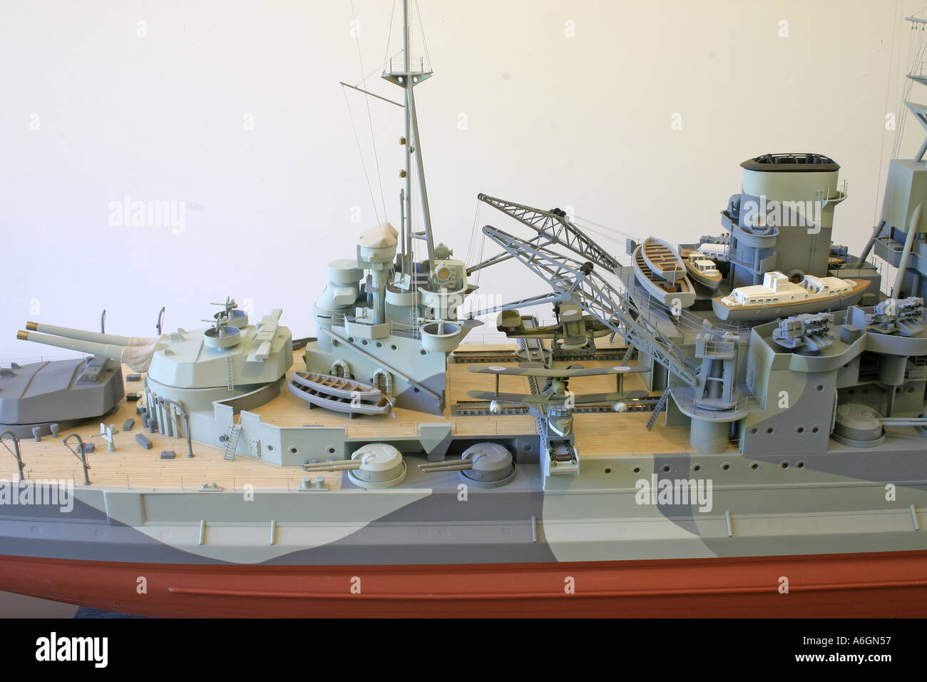 Battleship HMS Queen Elizabeth depicted in 1943 fought in world war 1 ...