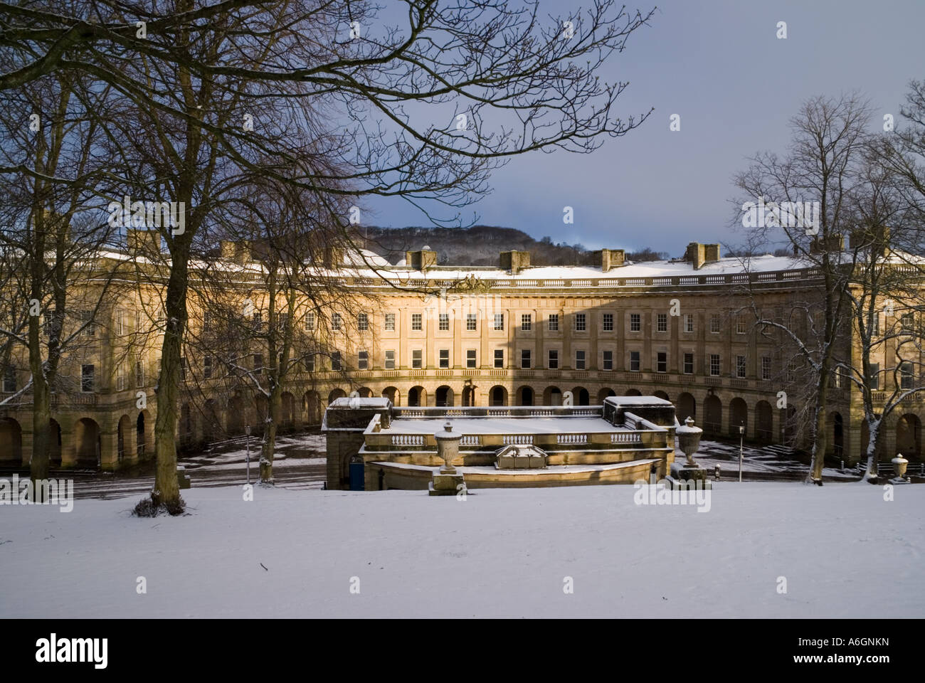 The Crescent in Buxton during Winter Stock Photo - Alamy