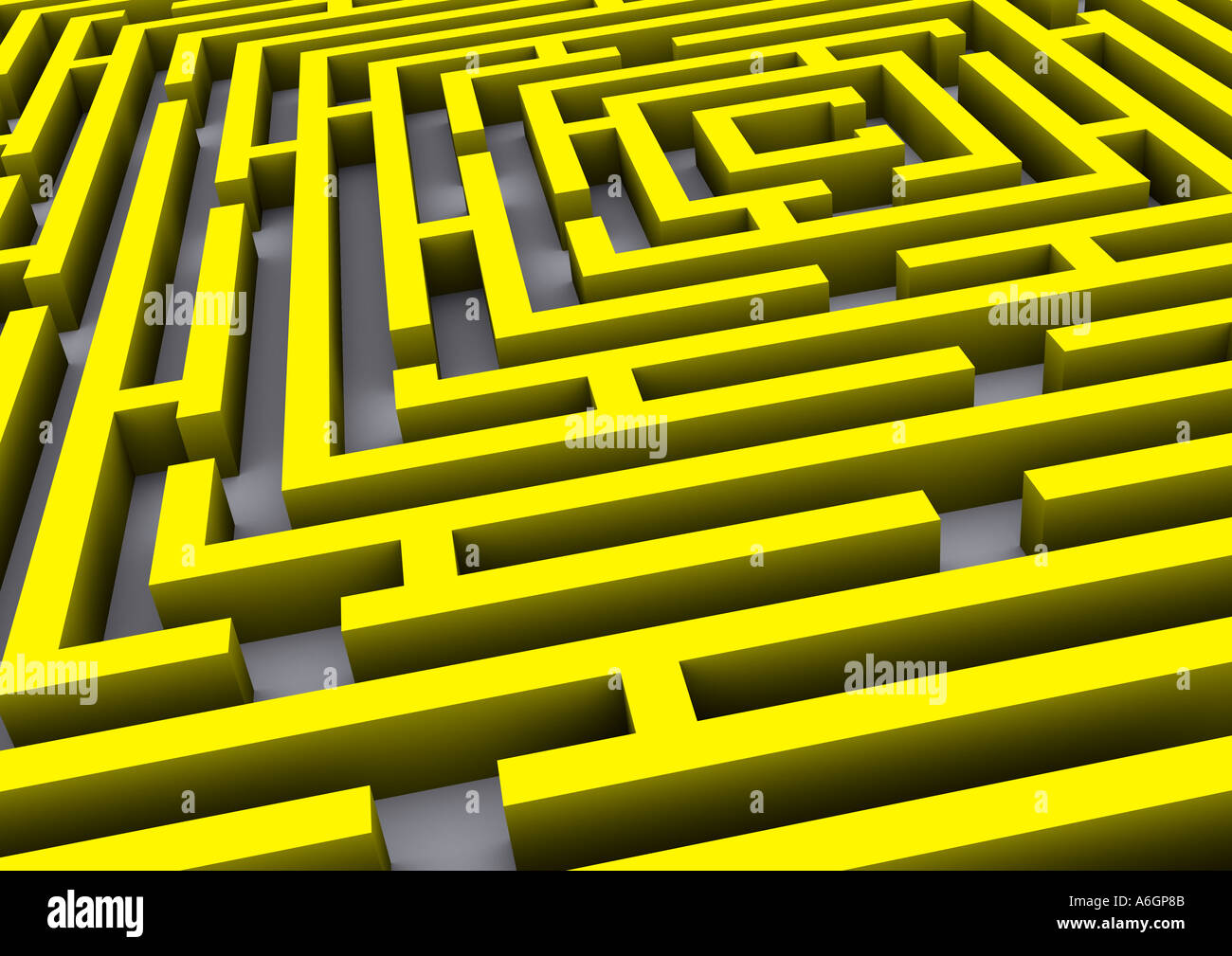 3D yellow maze Stock Photo - Alamy