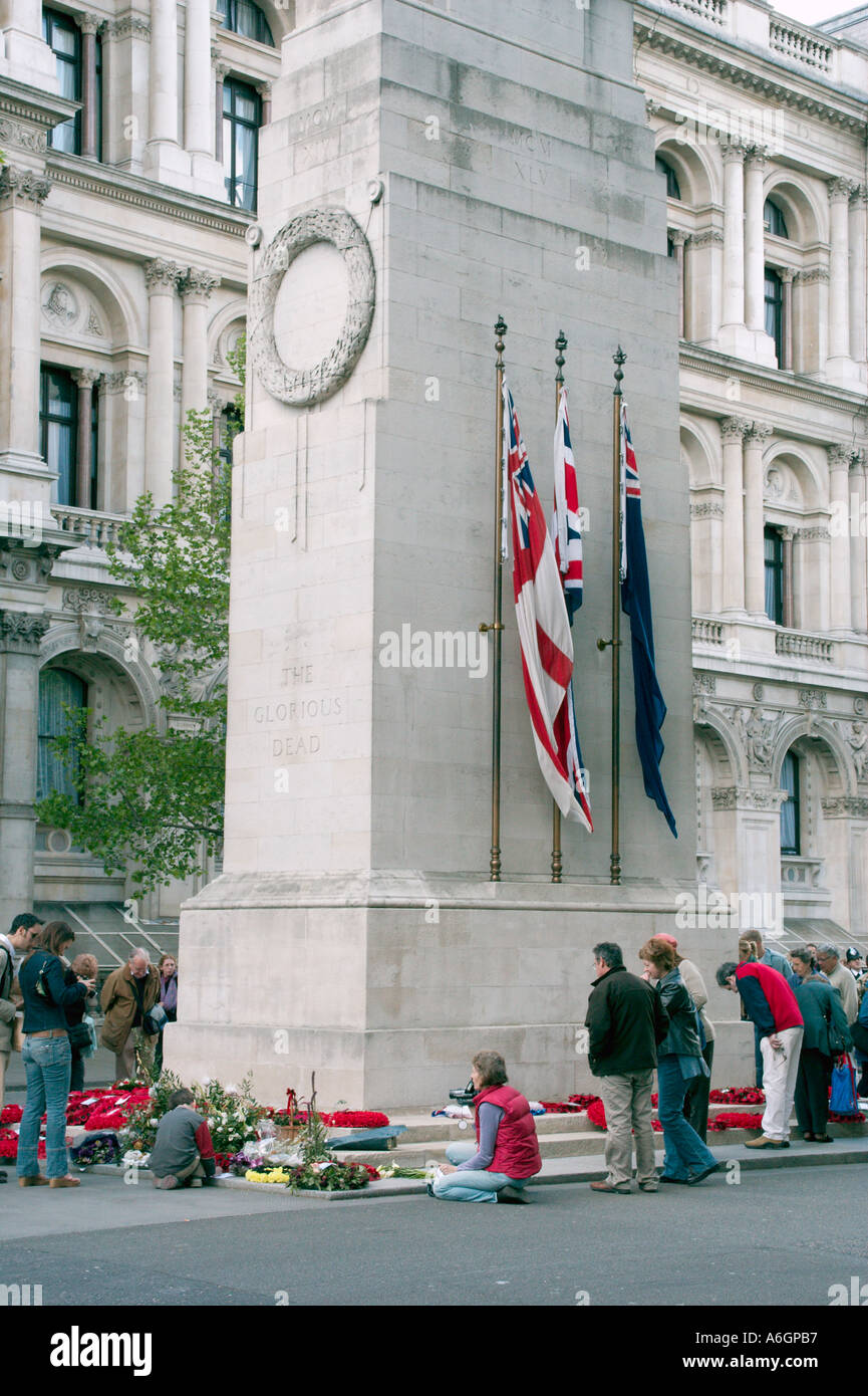 The Cenotaph war memorial in Whitehall London England On VE Day Stock ...