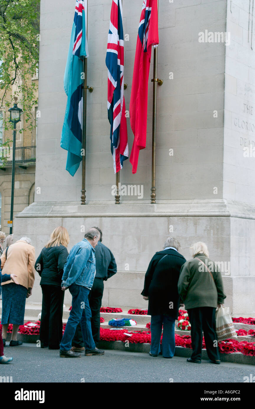 The Cenotaph war memorial in Whitehall London England On VE Day Stock ...