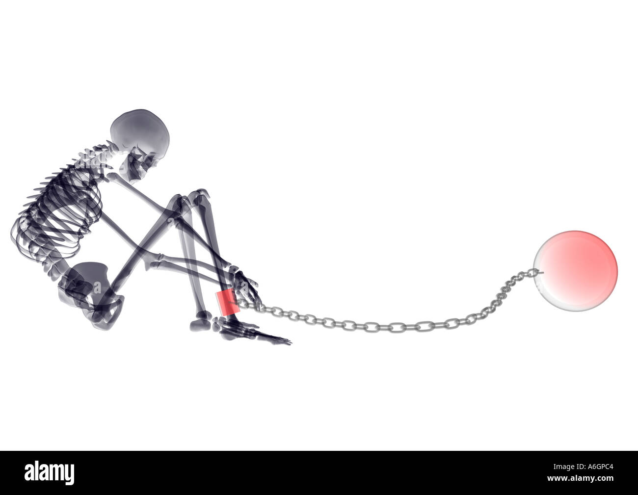 x ray skeleton prisoner Stock Photo - Alamy