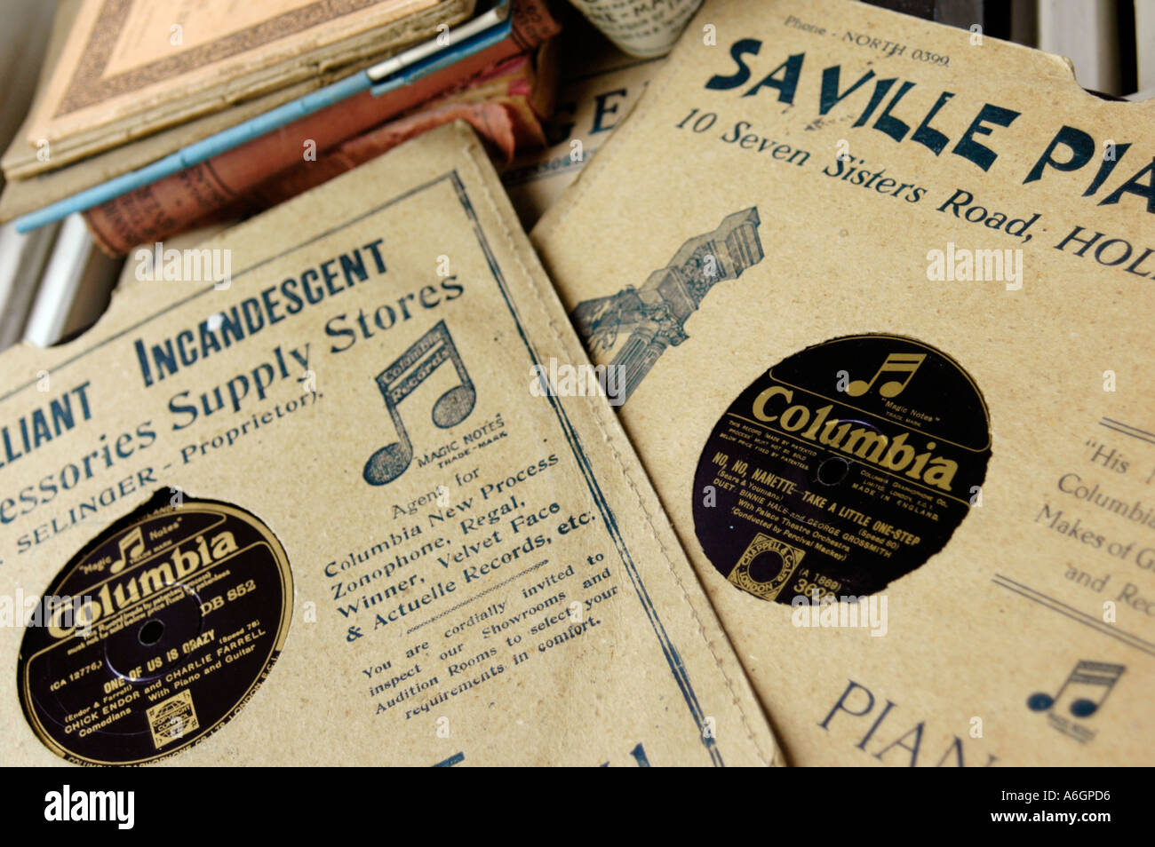 Collection of old records Stock Photo - Alamy
