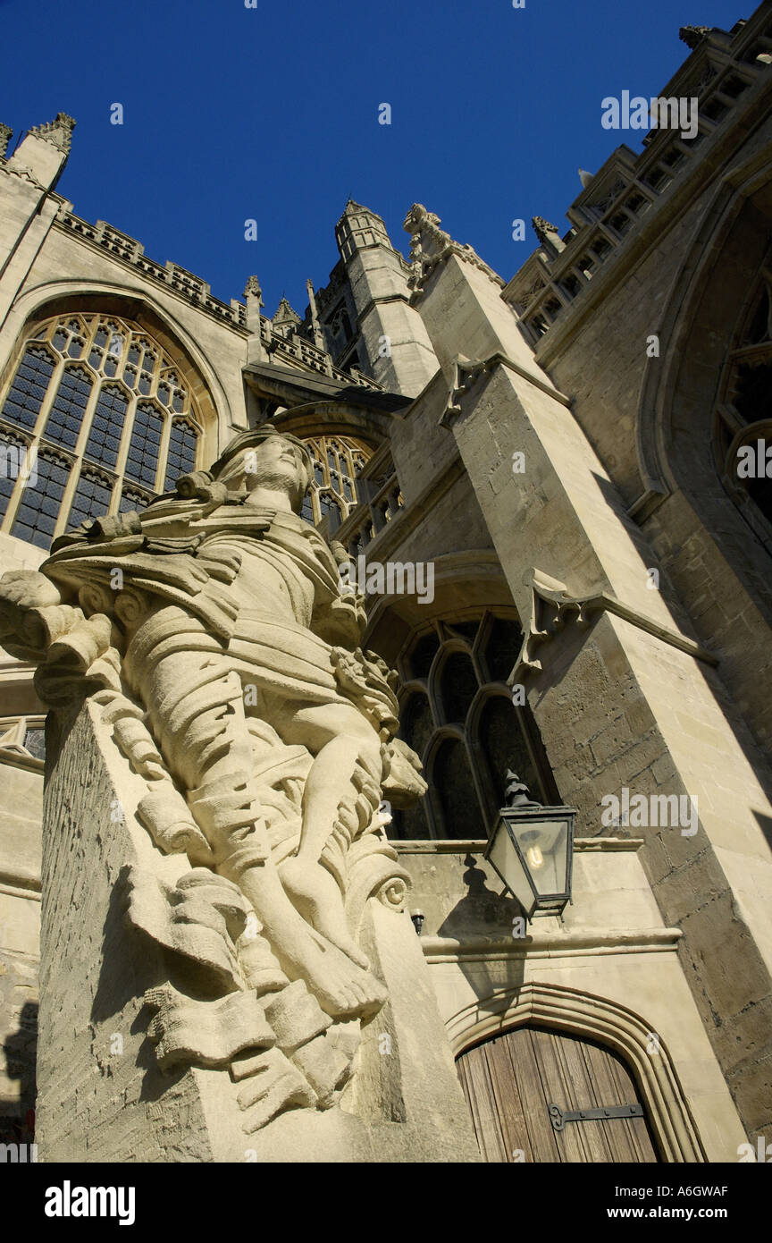 Statue of Jesus Christ resurrected Bath Abbey City of Bath Somerset UK ...
