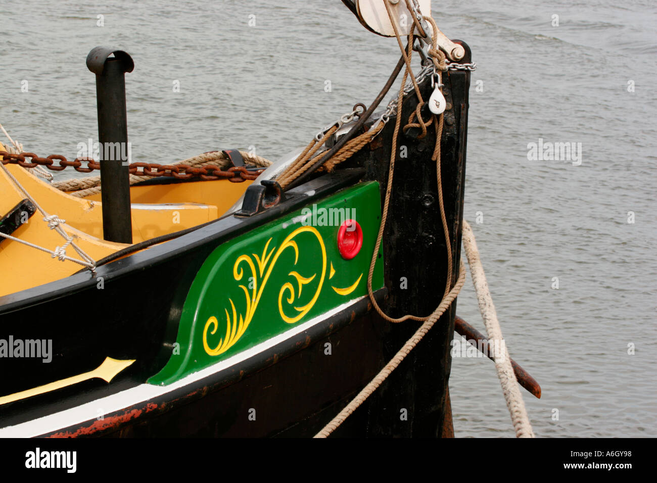 Maldon Waterfront Hythe quay Essex England UK Thames barge at mooring ...