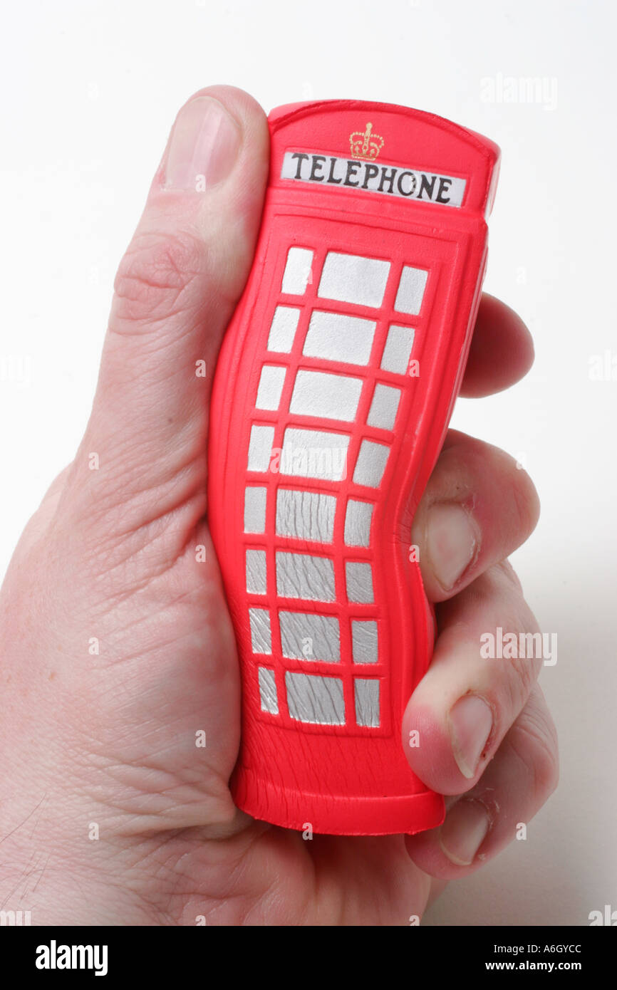 British English Red telephone Box Kiosk under pressure BT Telecom ...