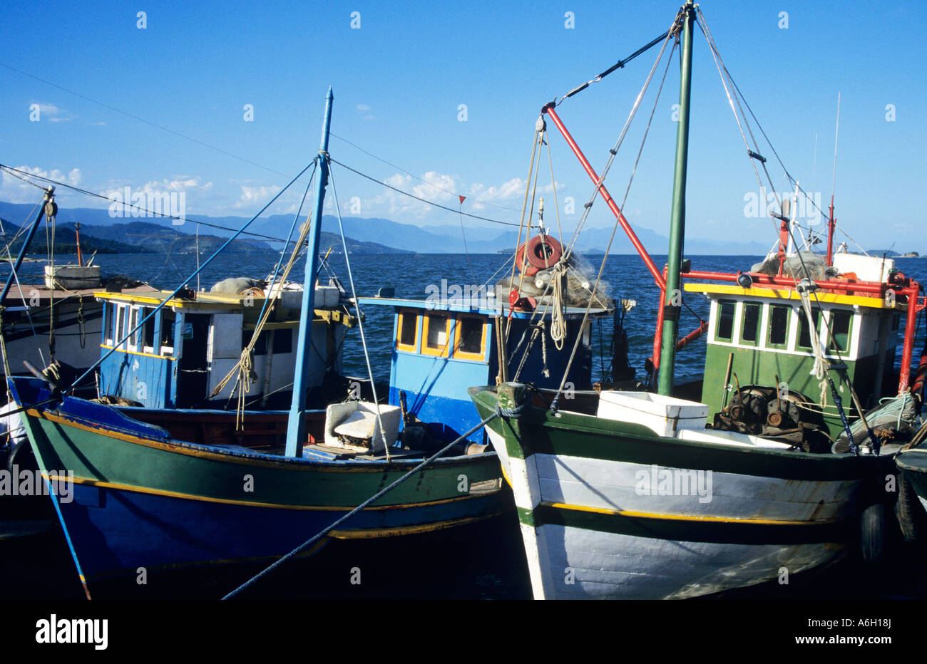 Fishing boats in brazil Stock Photo - Alamy