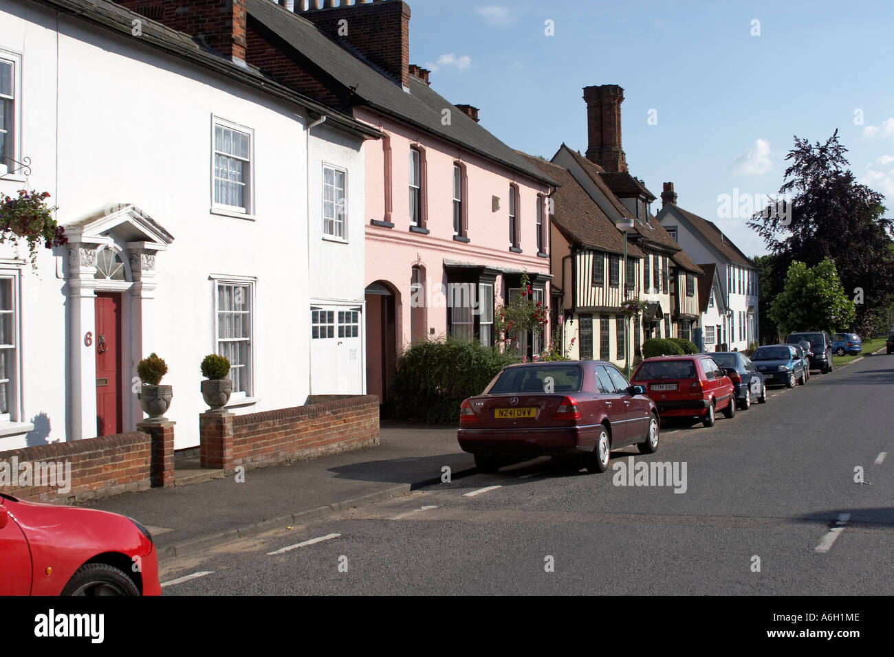 Houses in pretty historic village of Clare Cambridgeshire England UK ...