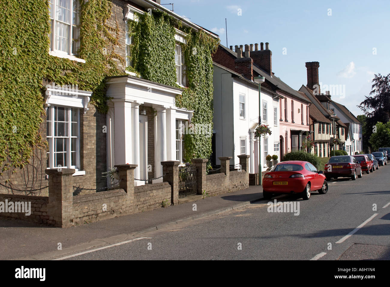 Houses in pretty historic village of Clare Cambridgeshire England UK ...