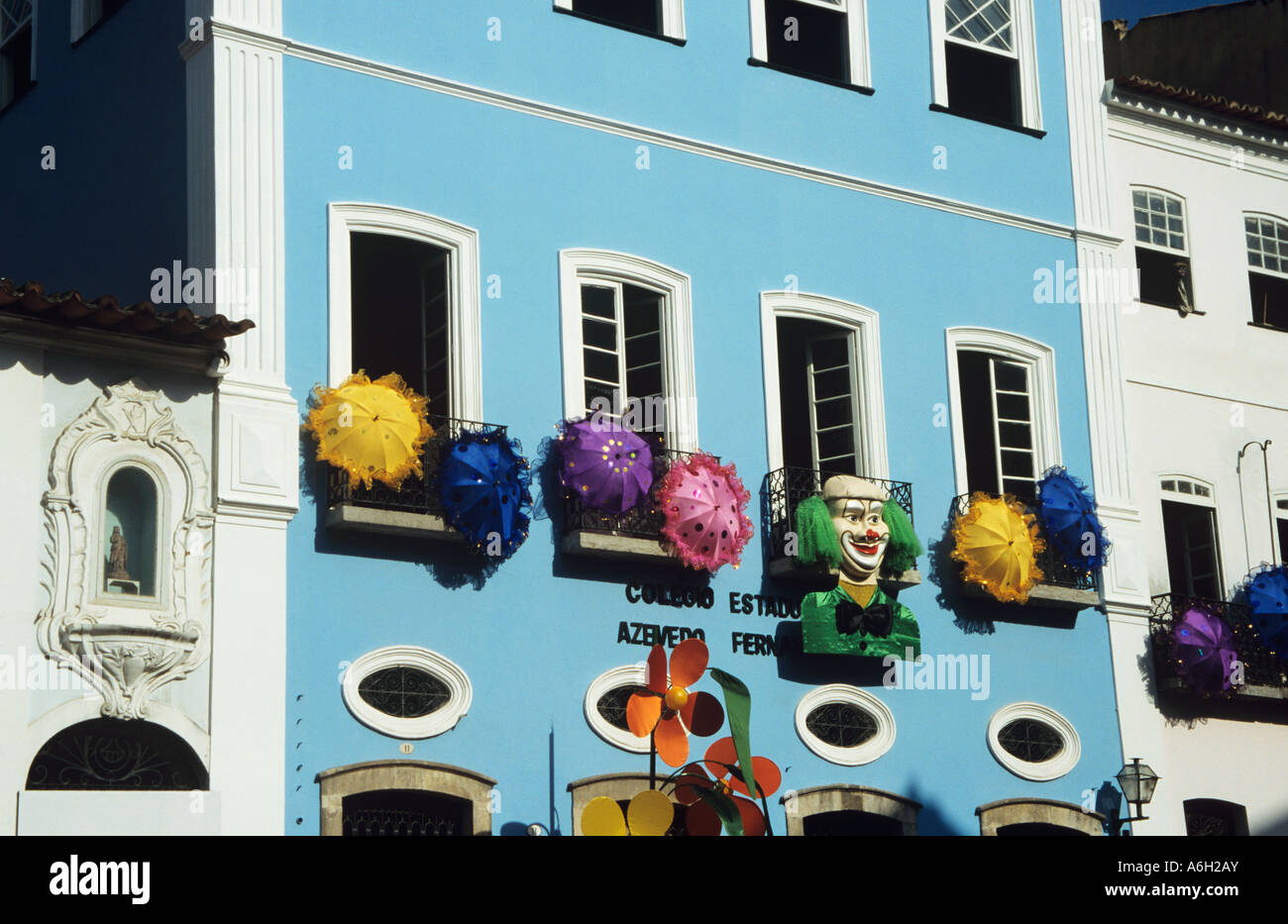 Building decorated for carnival Stock Photo - Alamy