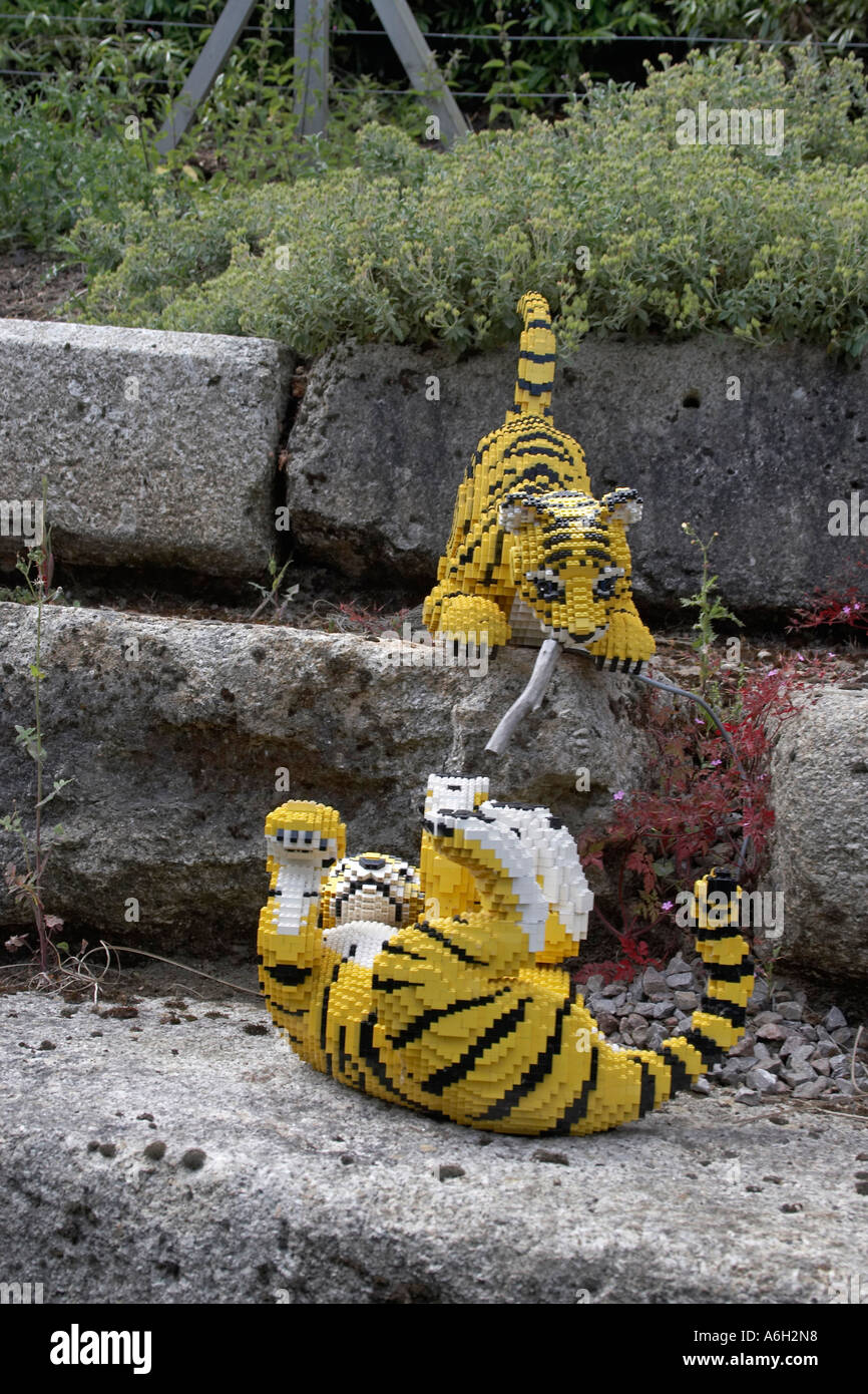 Lego tiger figures on Orient Expedition steam engine train ride in ...