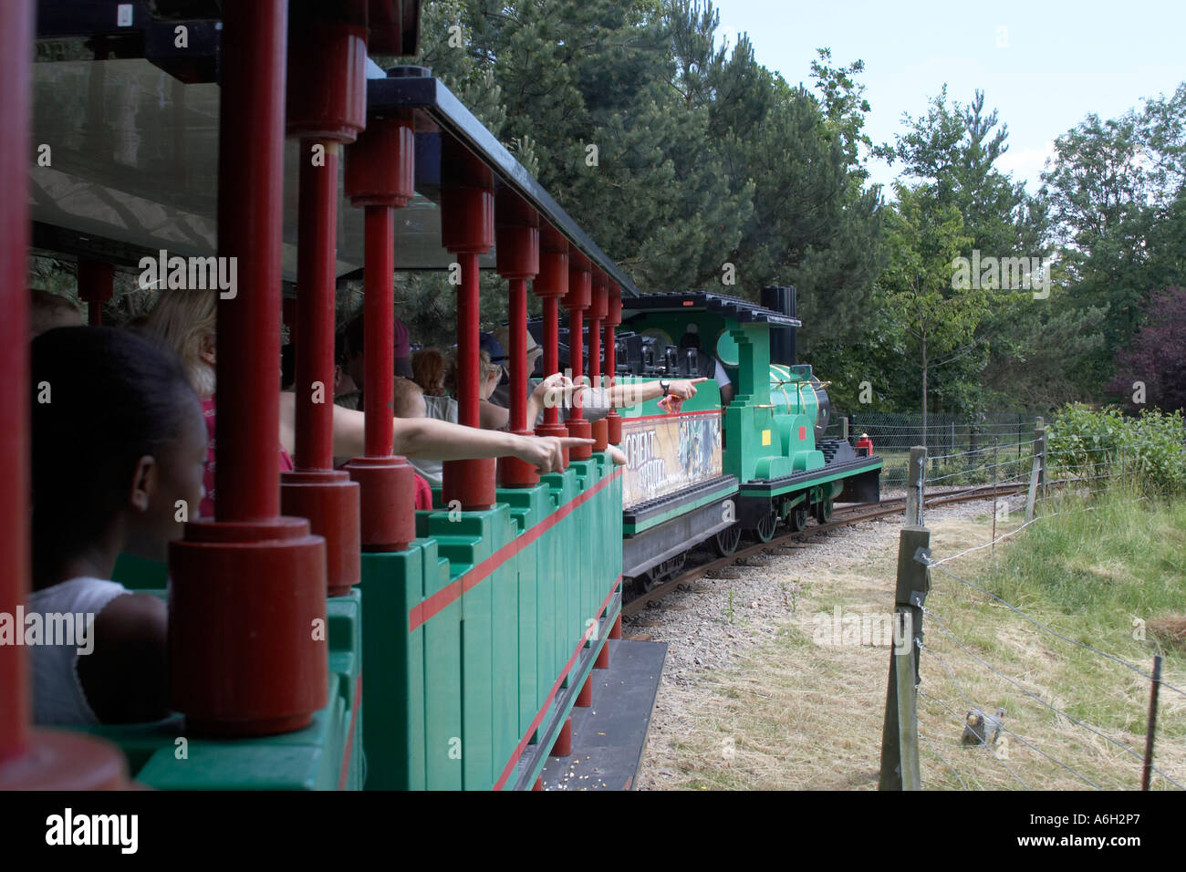 Orient Expedition steam engine train ride in Legoland Stock Photo - Alamy