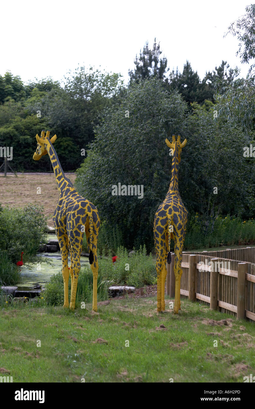Lego giraffe figures on Orient Expedition steam engine train ride in ...