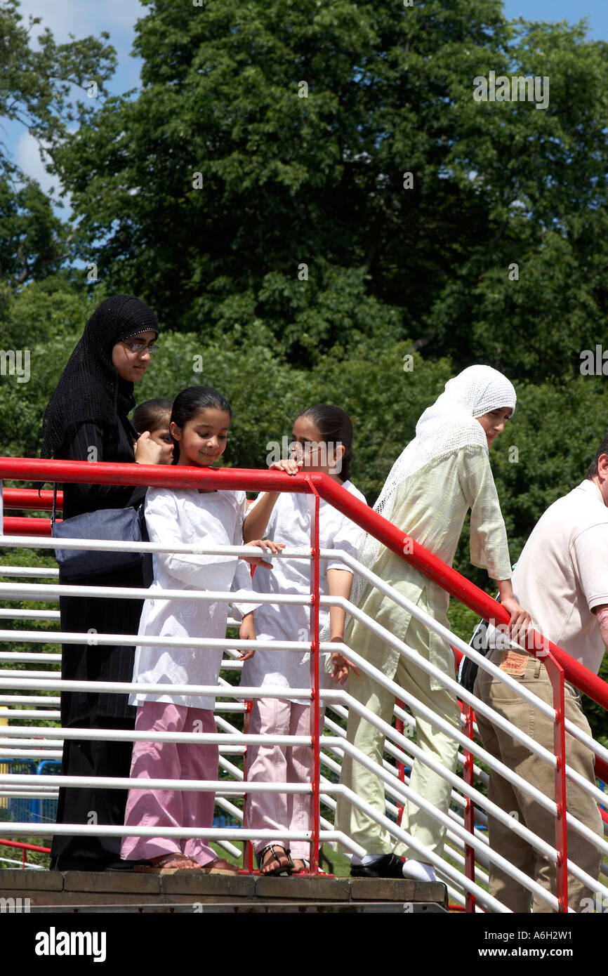 Moslem family on day out in Legoland adventure theme park for families ...