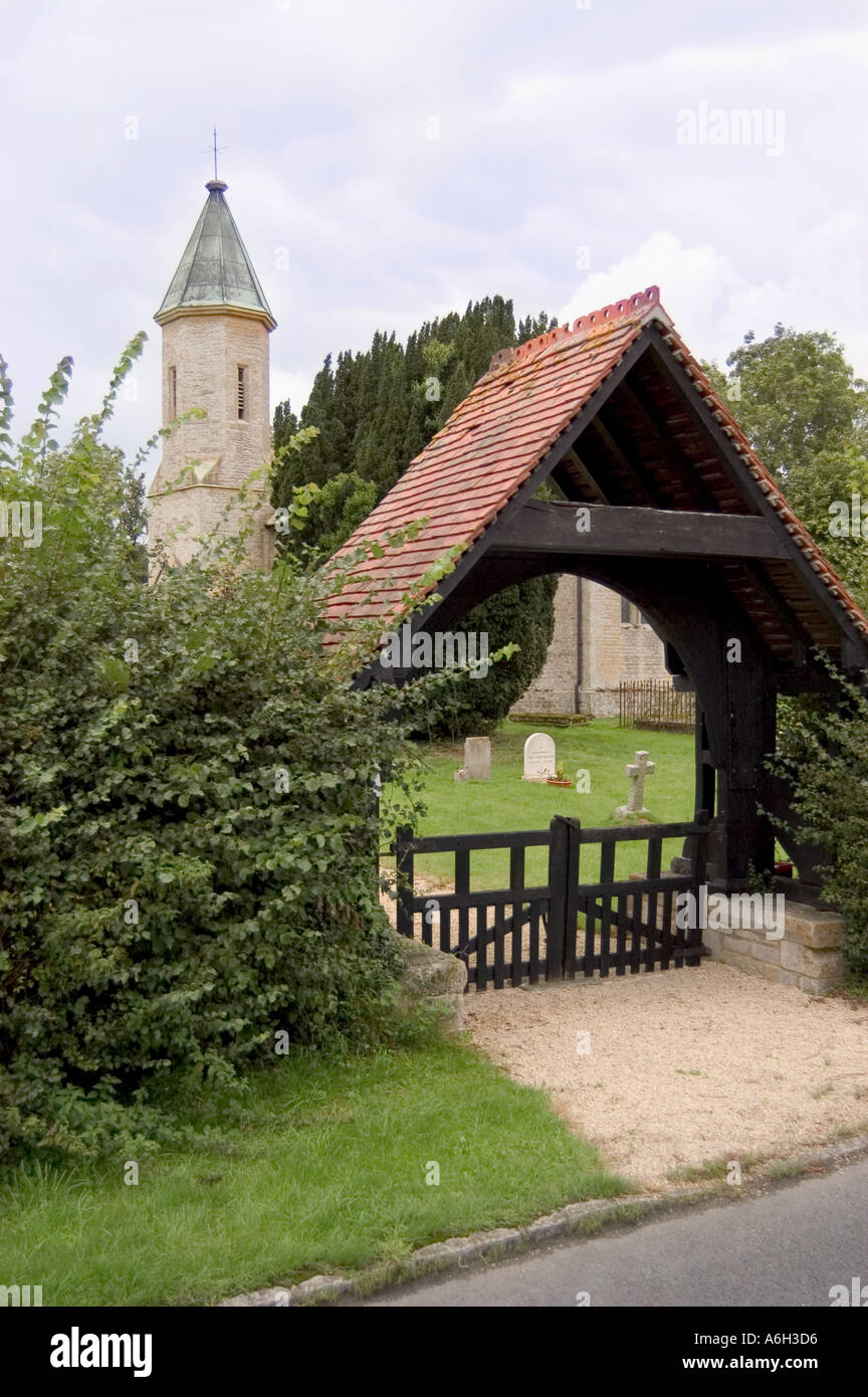English country church viewed through the gatehouse Stock Photo - Alamy