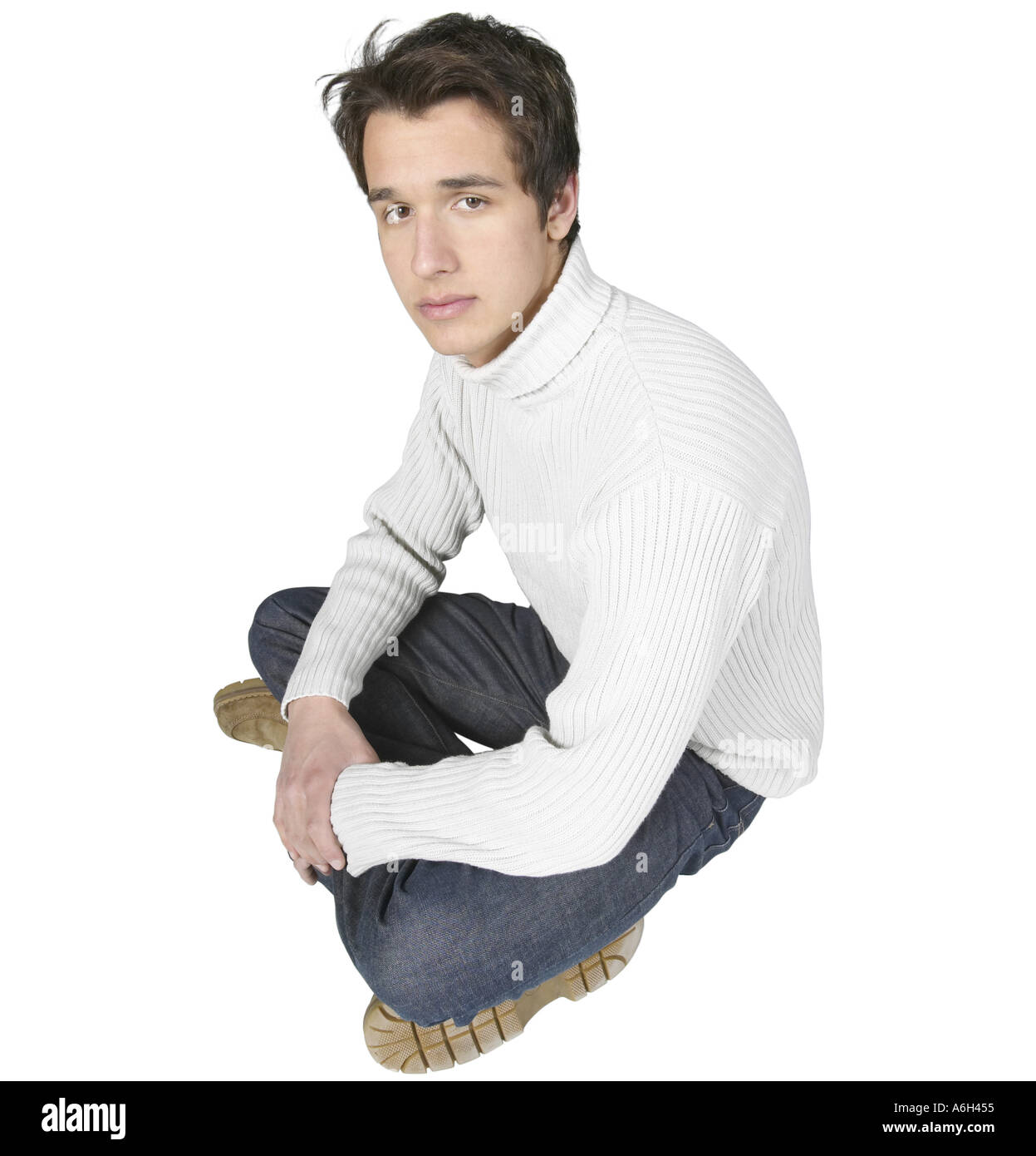 Seated legs crossed hi-res stock photography and images - Alamy